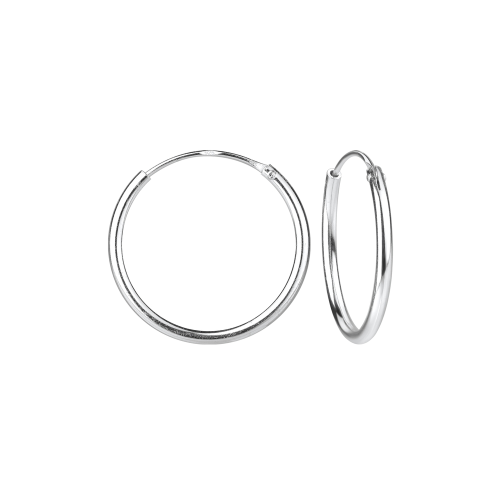 925 Silver Jewelry | 16mm Silver Hoop Earrings - 1316