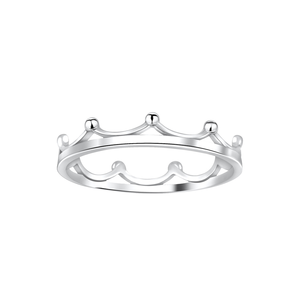 925 Silver Jewelry | Silver Crown Ring - 3812