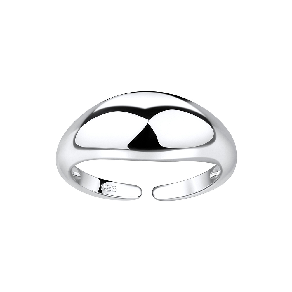 925 Silver Jewelry | Silver Dome Open Ring - 8911