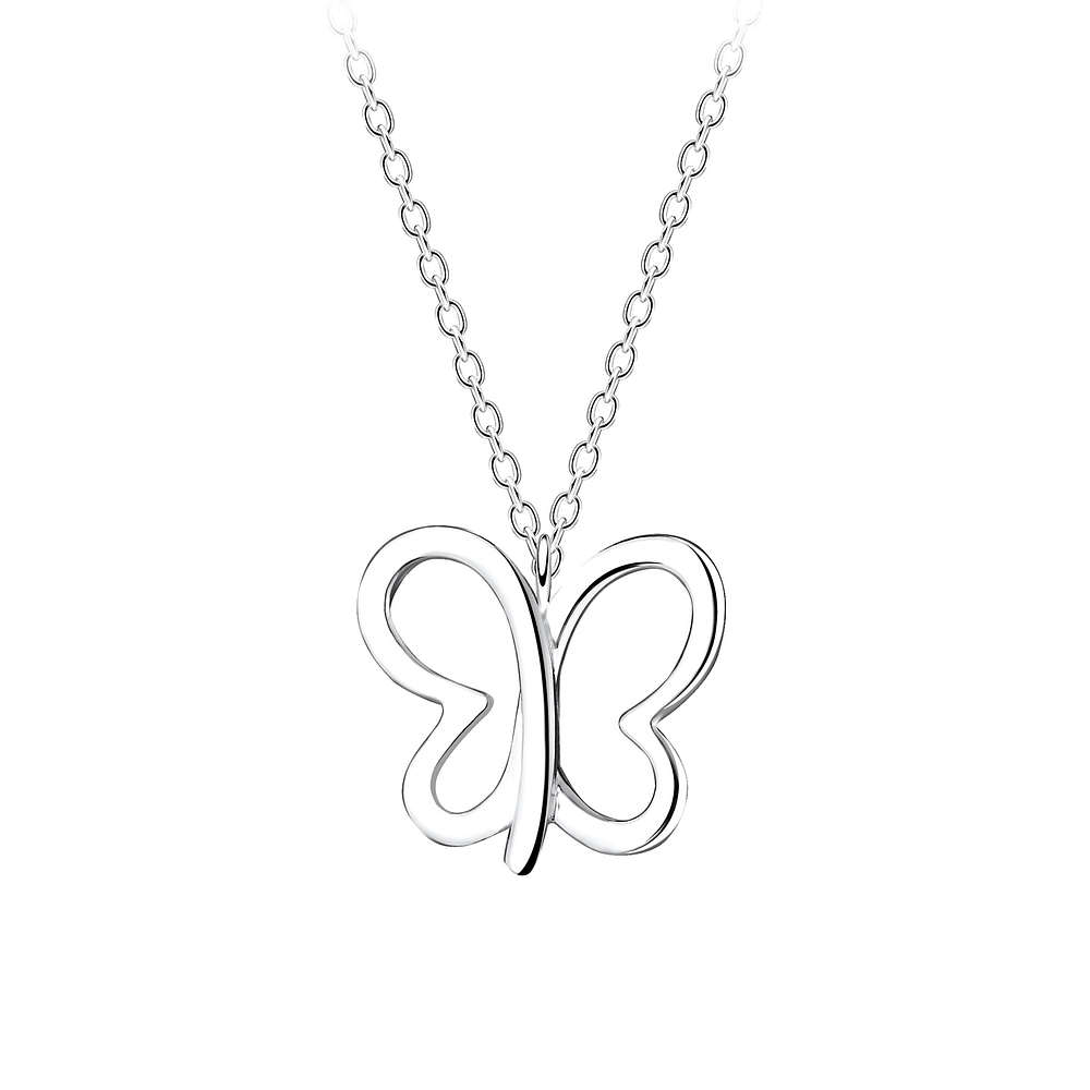 925 Silver Jewelry | Silver Butterfly Necklace - 10710