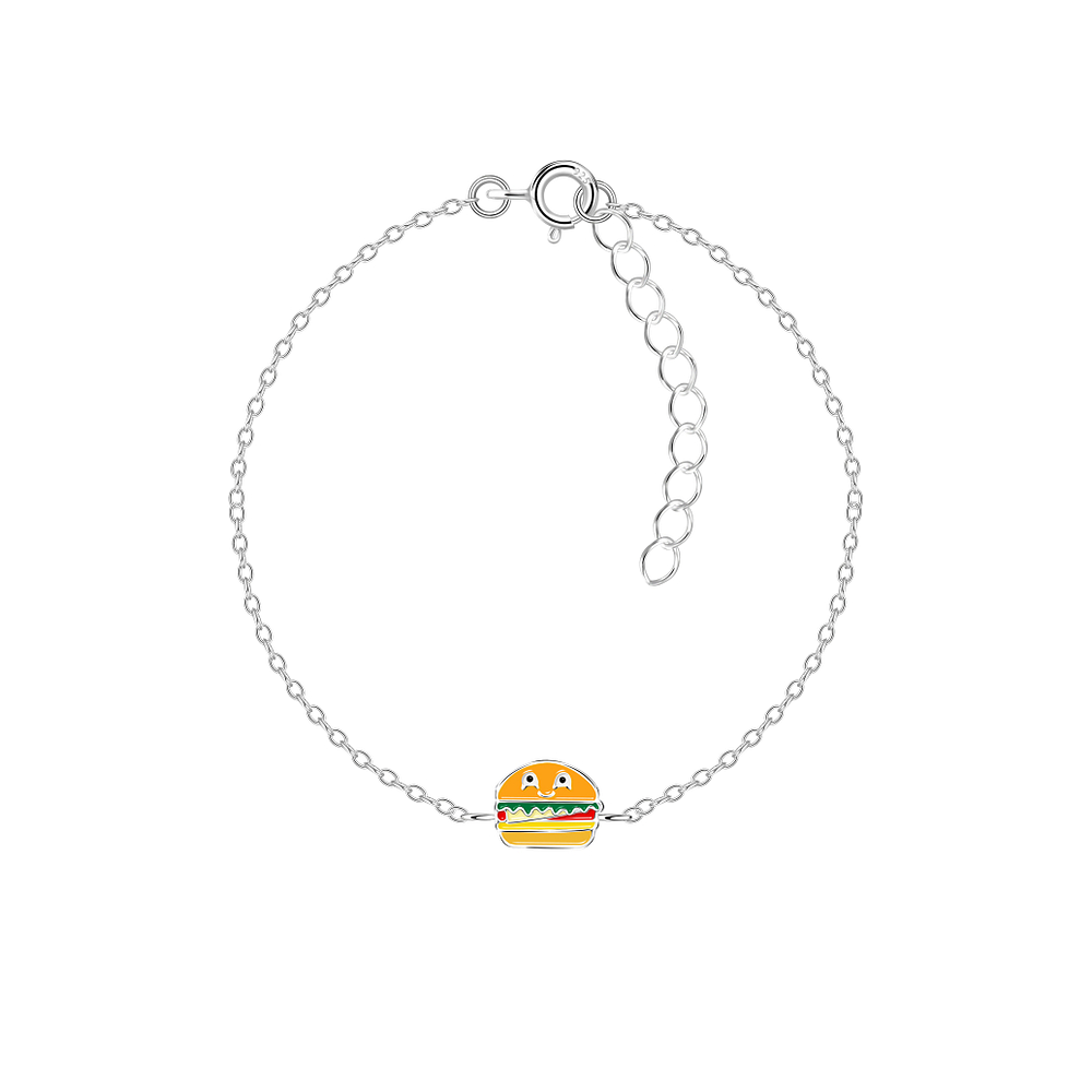 925 Silver Jewelry | Silver Burger Bracelet - 15594