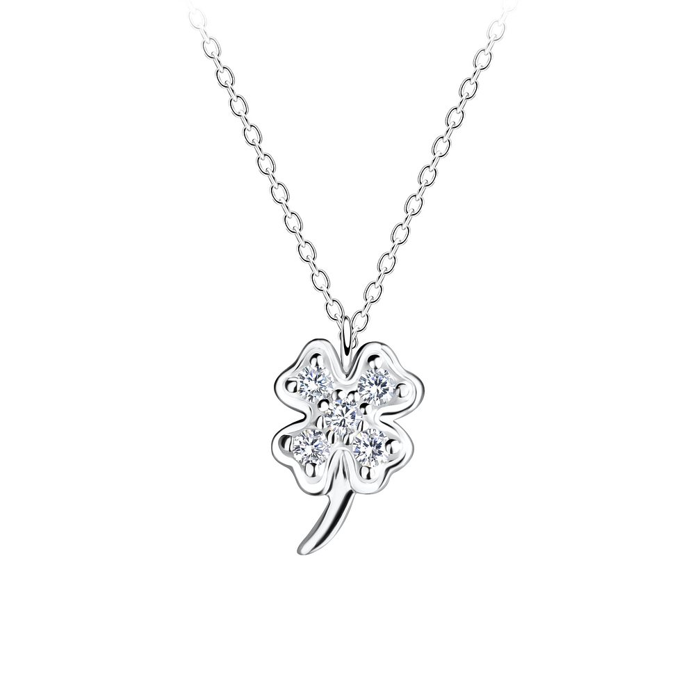 925 Silver Jewelry | Silver Clover Necklace - 9783