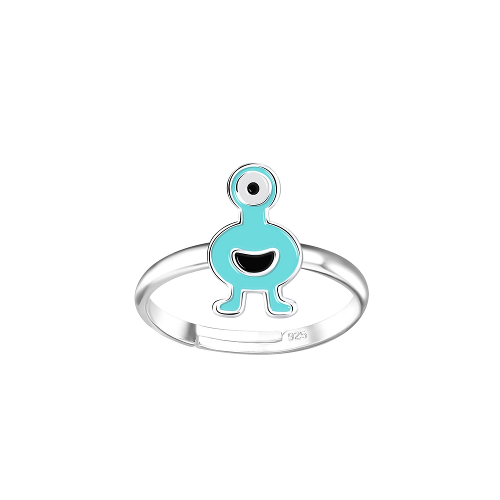 925 Silver Jewelry | Silver Monster Adjustable Ring - 15108