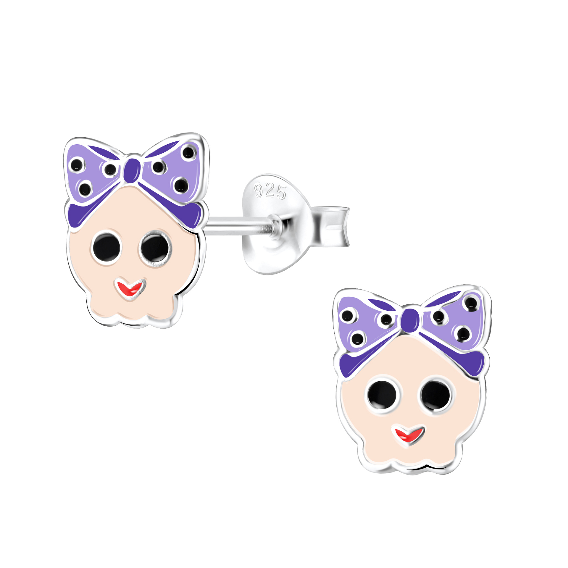 925 Silver Jewelry | Silver Skull Stud Earrings - 8252