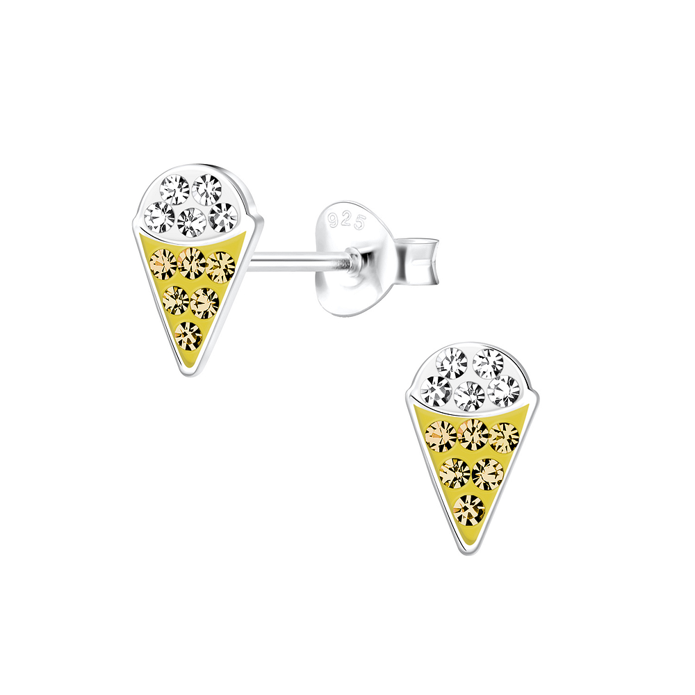 925 Silver Jewelry | Silver Ice Cream Stud Earrings - 10613