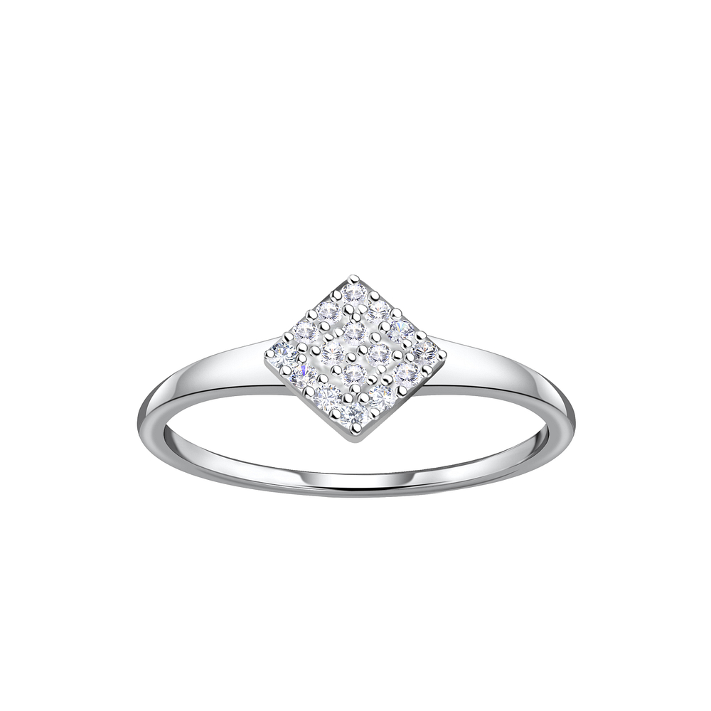925 Silver Jewelry | Silver Square Ring - 21397