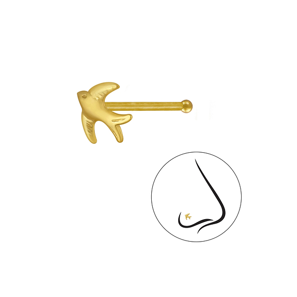 925 Silver Jewelry | Silver Bird Nose Stud With Ball - 3276