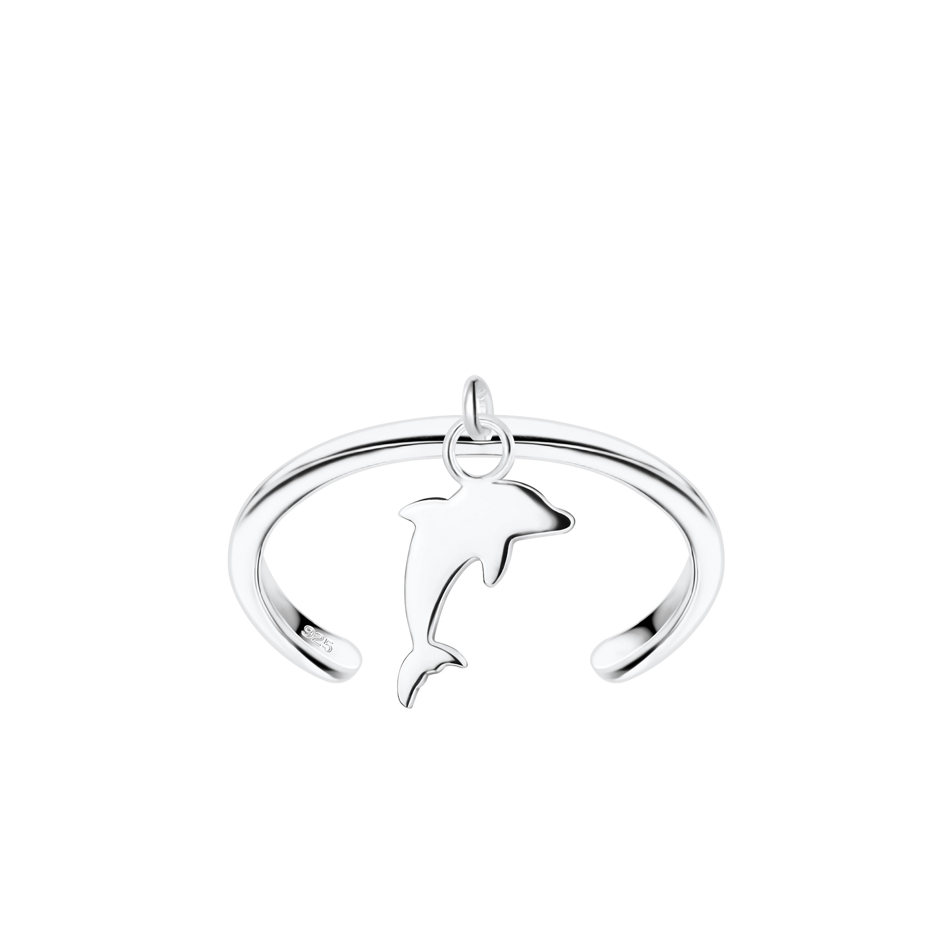 925 Silver Jewelry | Silver Dolphin Toe Ring - 8144