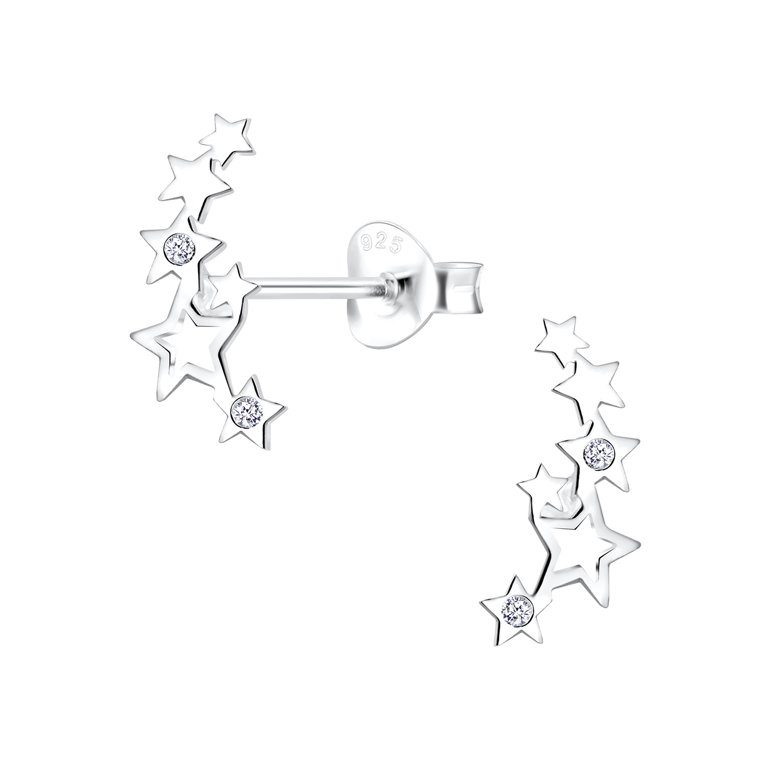 925 Silver Jewelry | Silver Star Stud Earrings - 10617