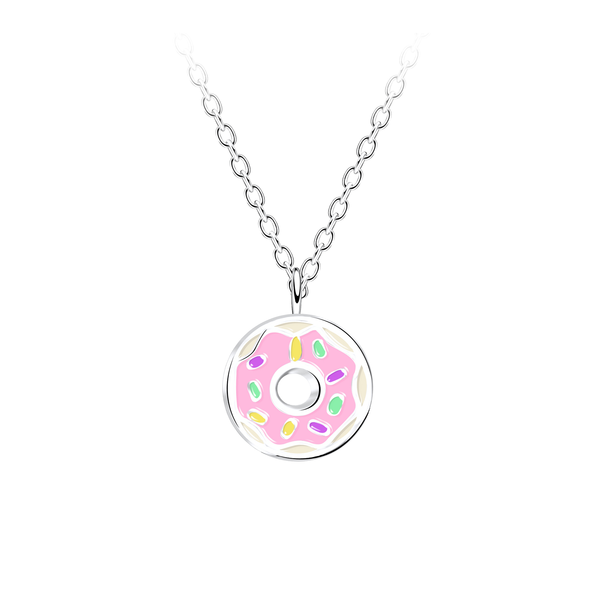 925 Silver Jewelry | Silver Donut Necklace - 14673