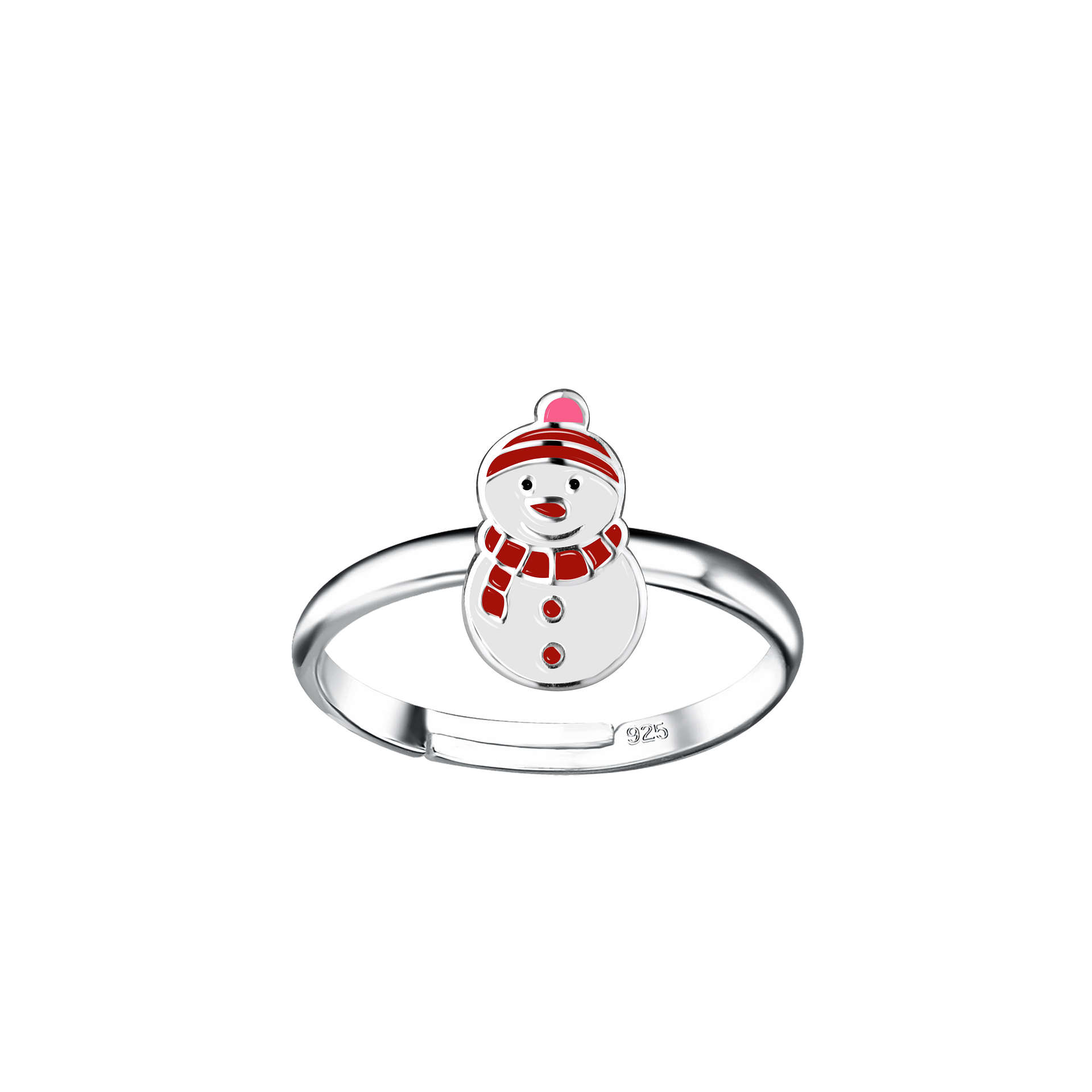 925 Silver Jewelry | Silver Snowman Adjustable Ring - 15153