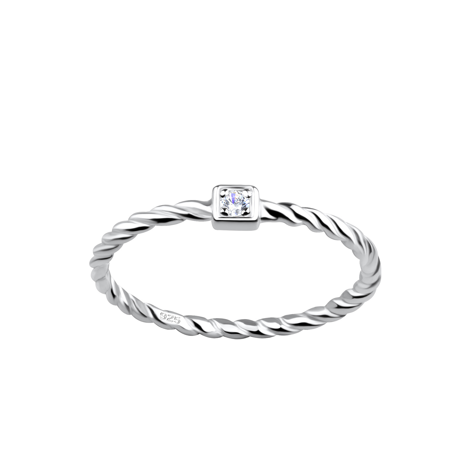 925 Silver Jewelry | Silver Twisted Ring - 18134
