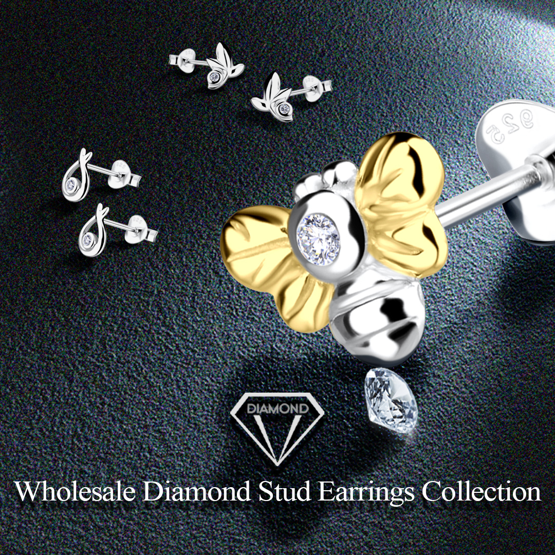 925 Silver Jewelry | Wholesale Diamond Stud Earrings
