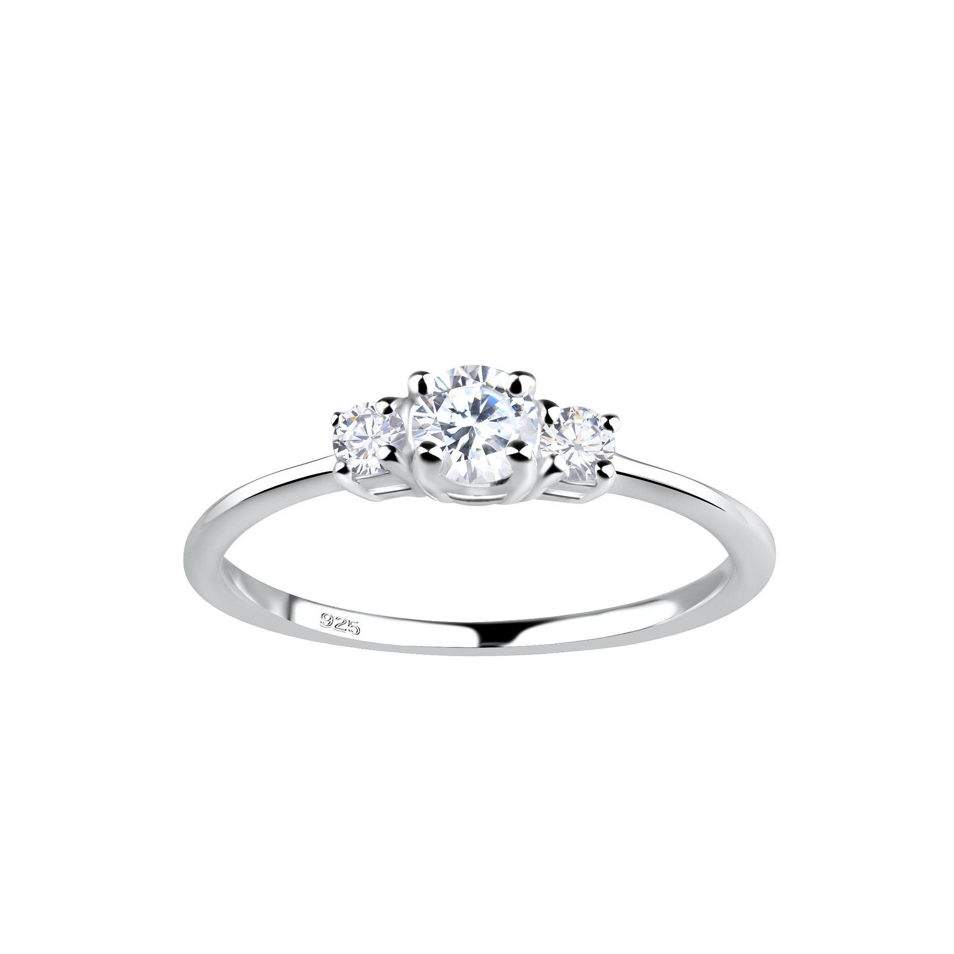 925 Silver Jewelry | Silver Three Stones Ring - 19250