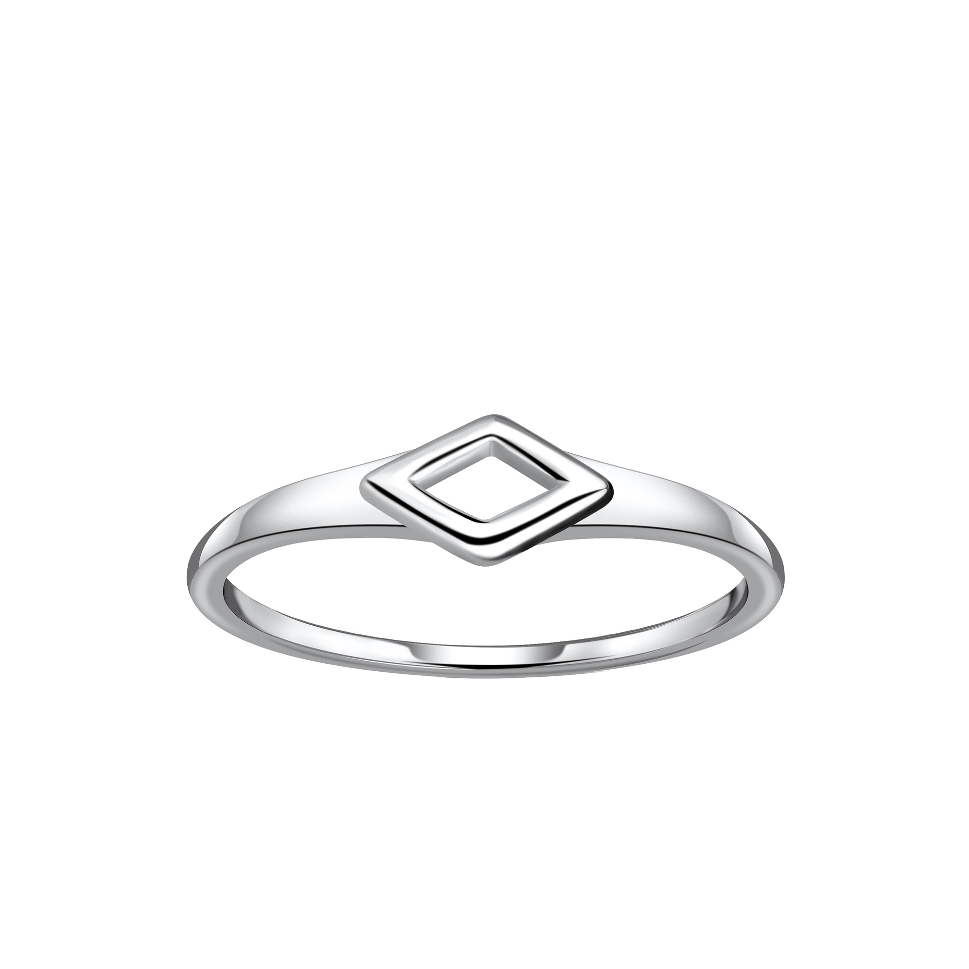 925 Silver Jewelry | Silver Diamond Shaped Ring - 21308
