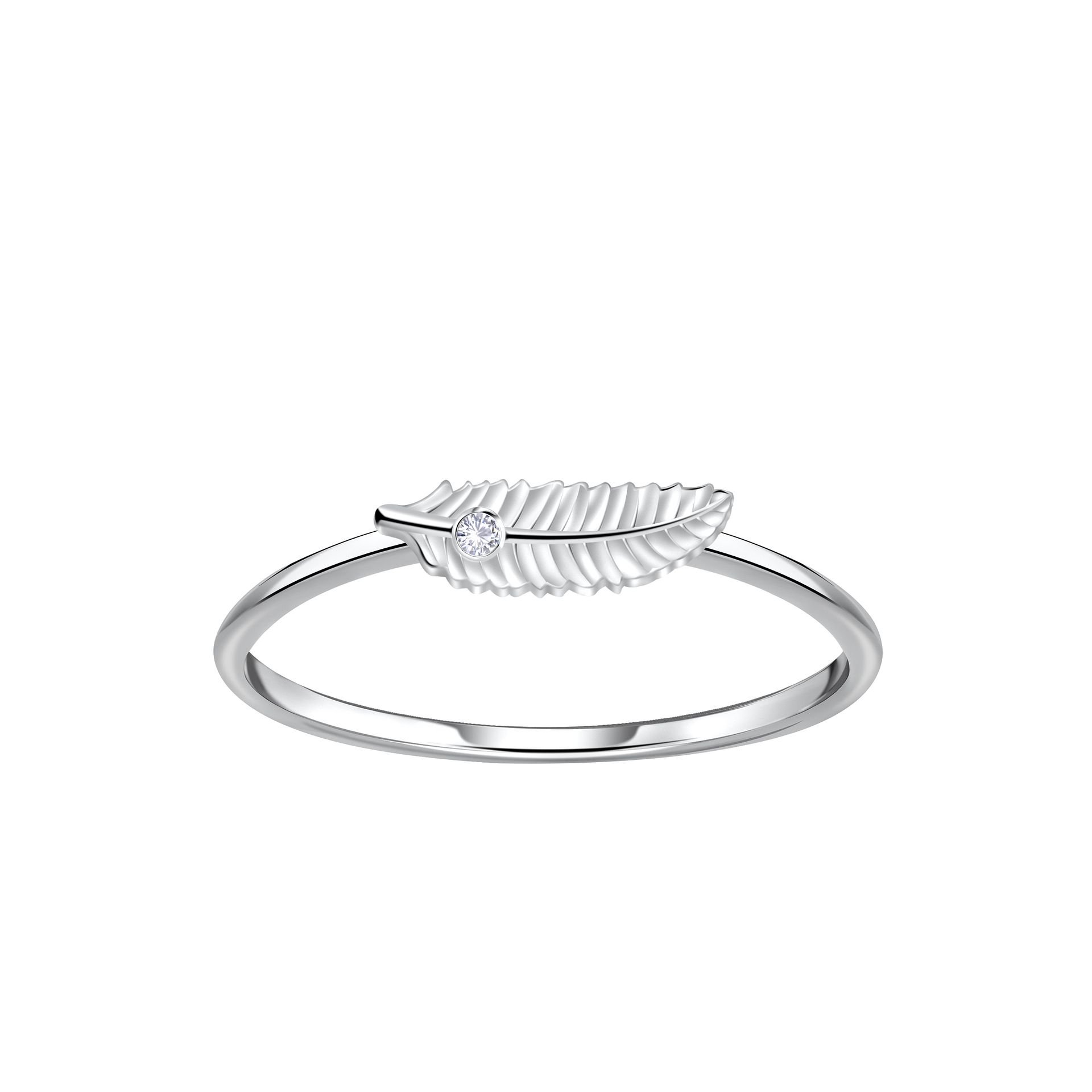 925 Silver Jewelry | Silver Leaf Ring - 23038