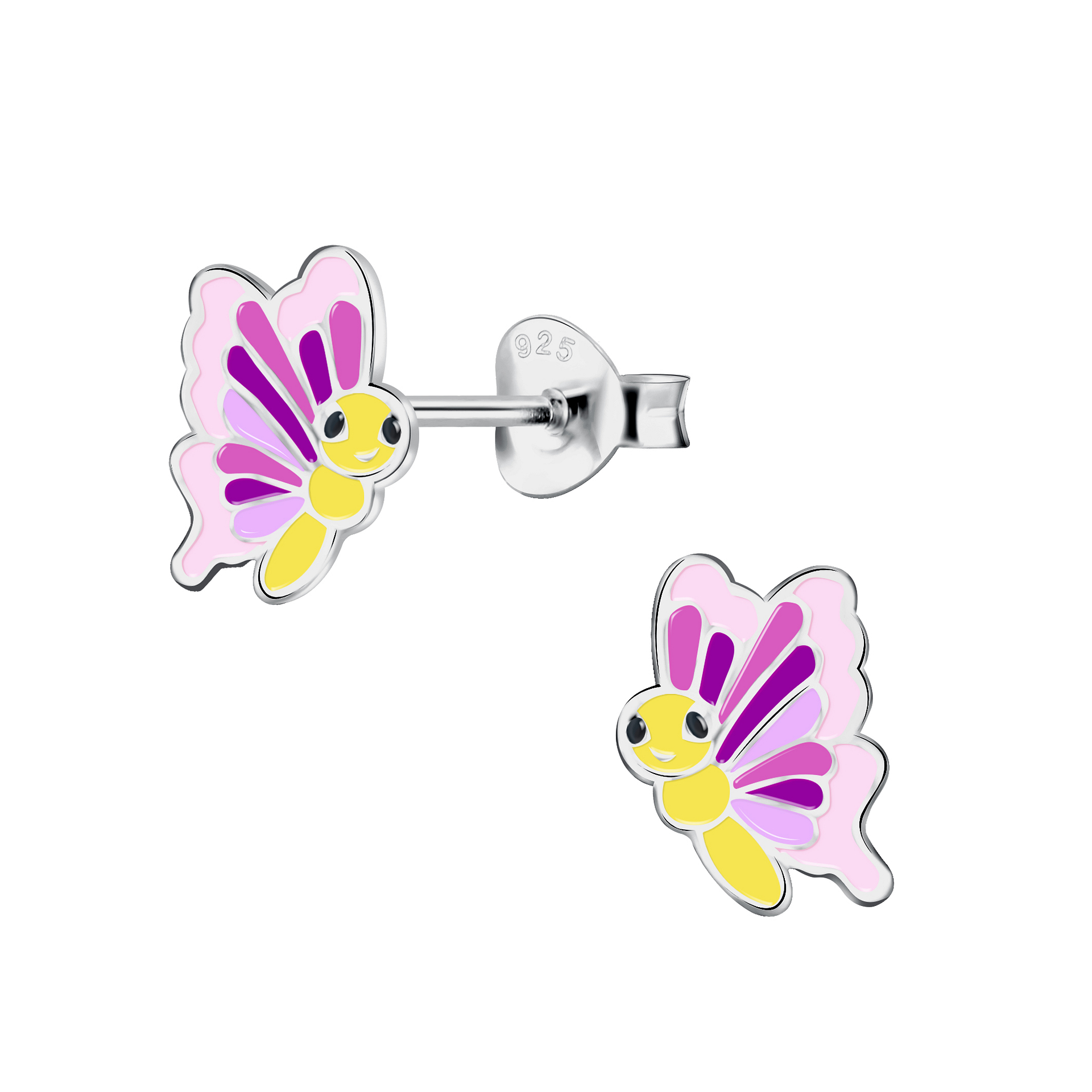 925 Silver Jewelry | Silver Butterfly Stud Earrings - 23201