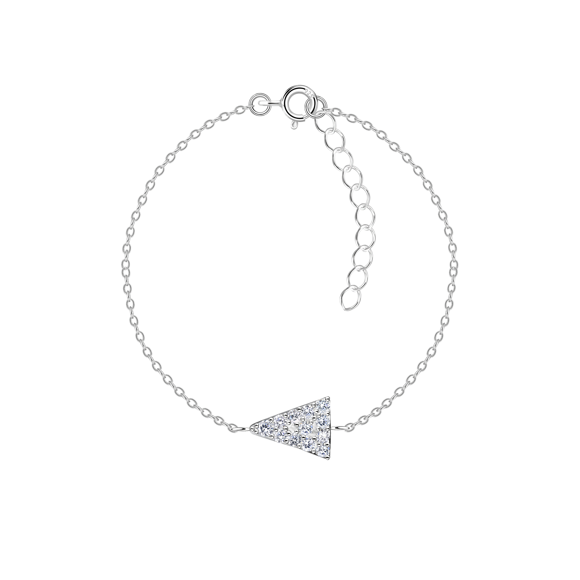 925 Silver Jewelry | Silver Triangle Bracelet - 23872