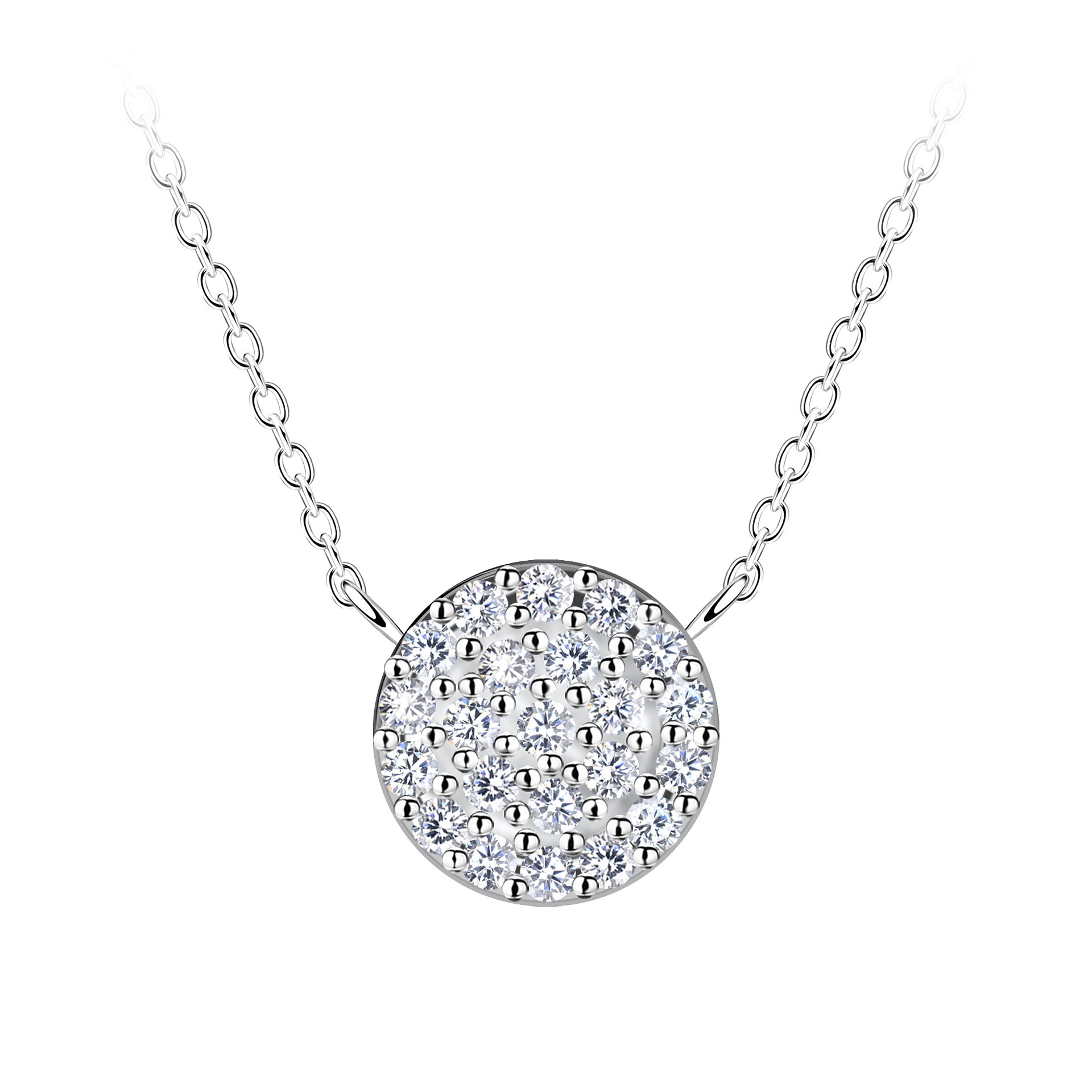 925 Silver Jewelry | Silver Circle Necklace - 24167