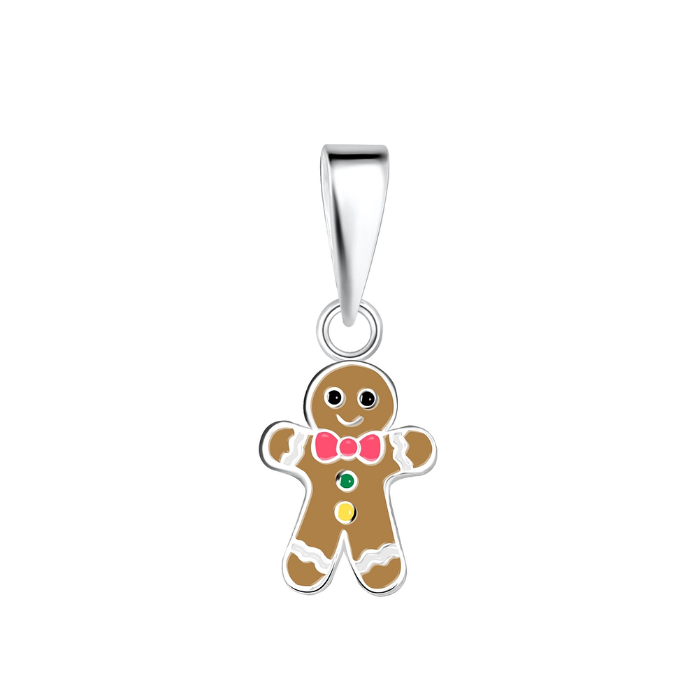 925 Silver Jewelry | Silver Gingerbread Pendant - 16785