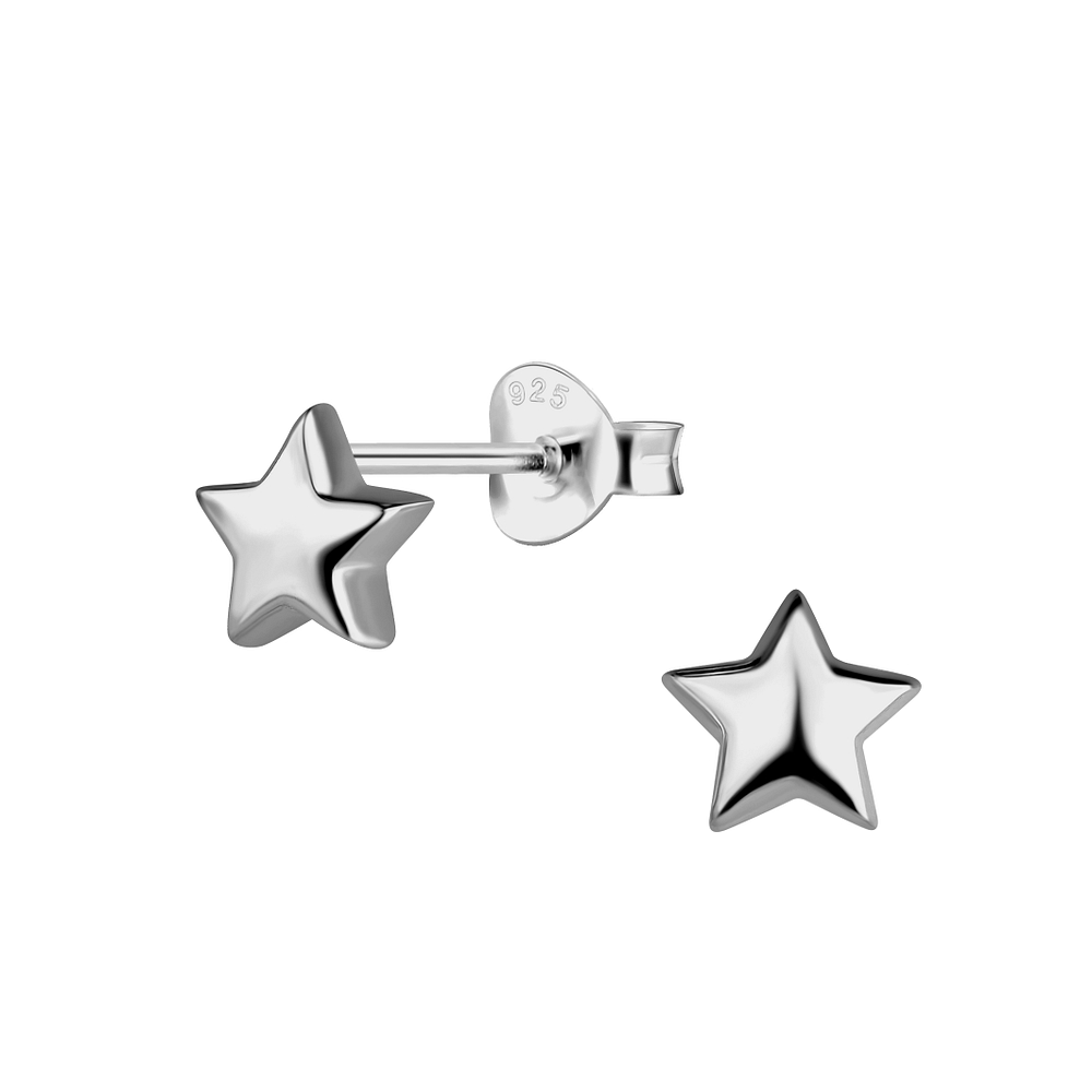 925 Silver Jewelry | Silver Star Stud Earrings - 20839