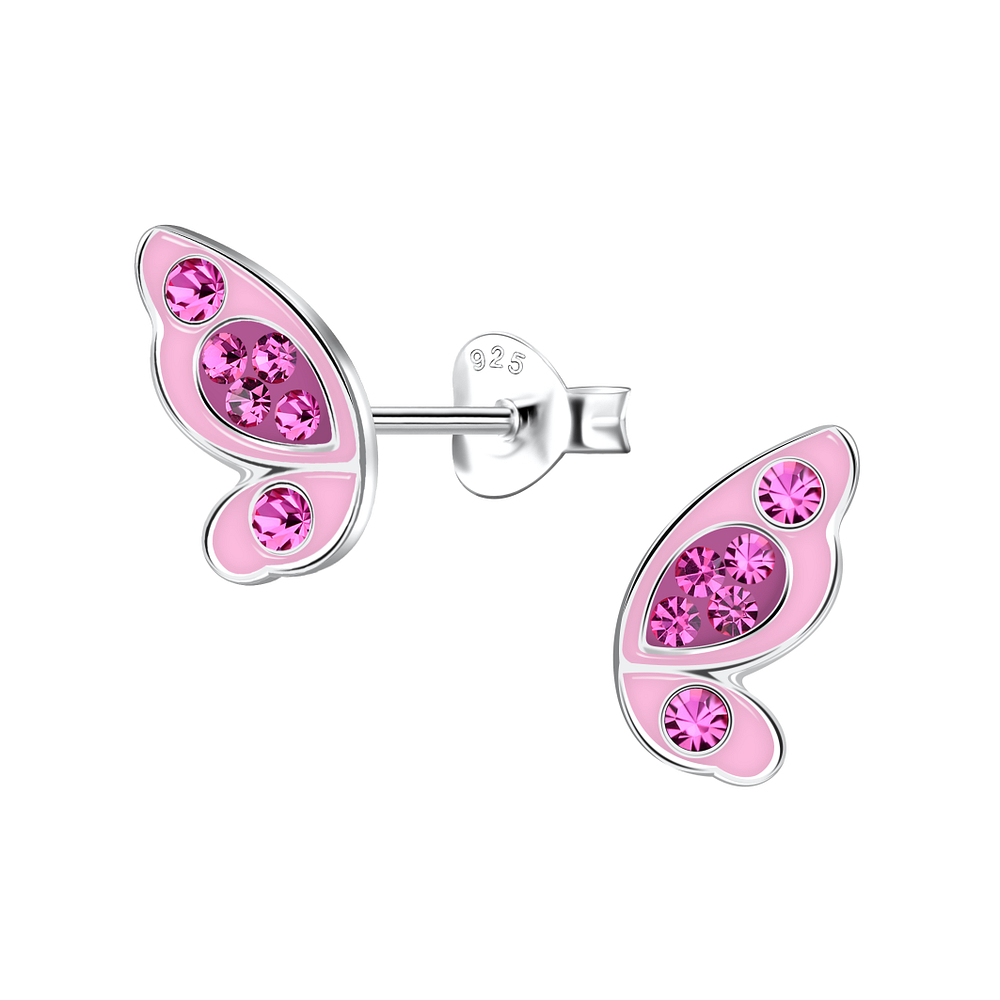 925 Silver Jewelry | Silver Butterfly Stud Earrings - 22083