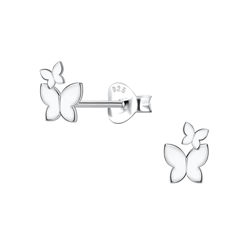 925 Silver Jewelry | Silver Butterfly Stud Earrings - 22410