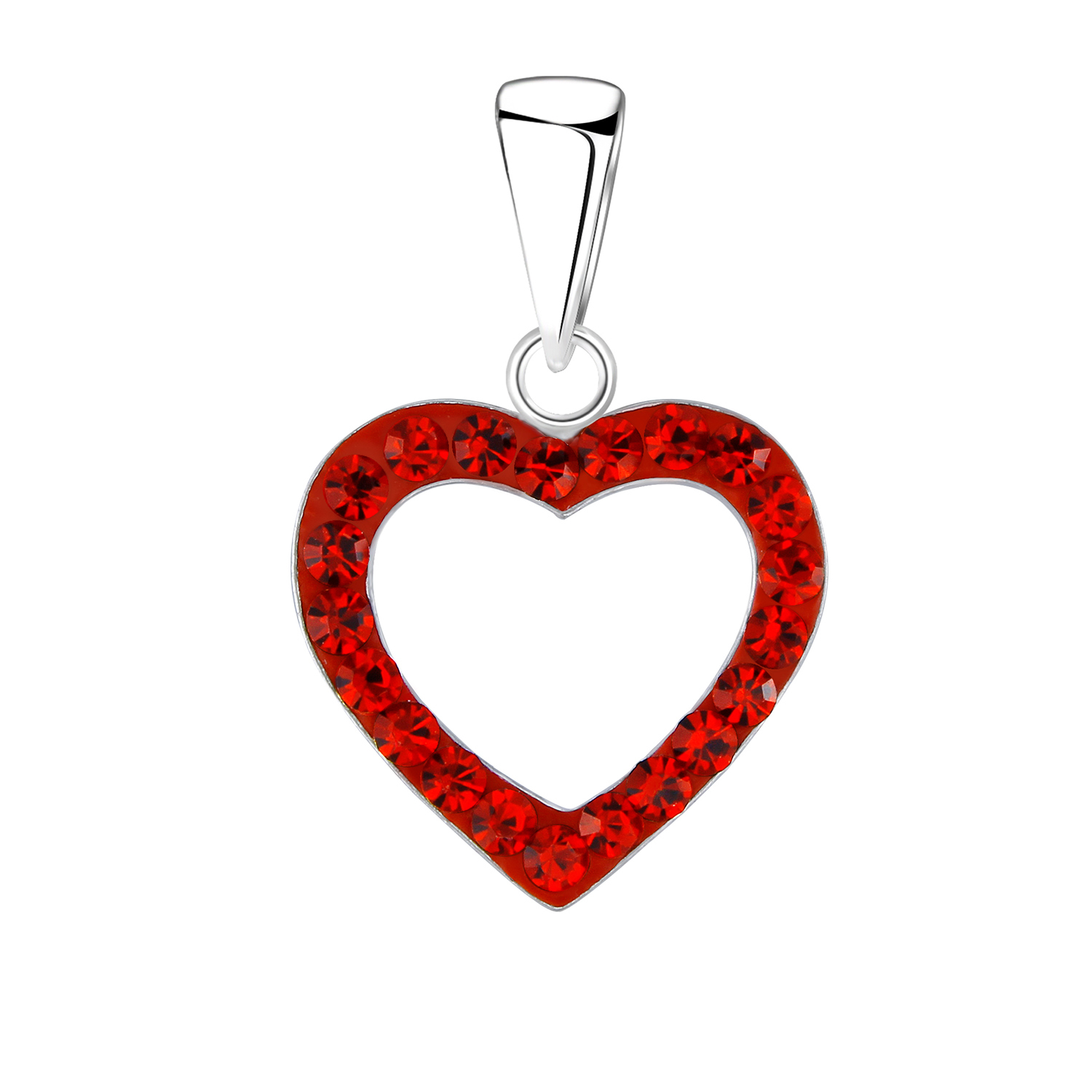 925 Silver Jewelry | Silver Heart Crystal Pendant - 2874