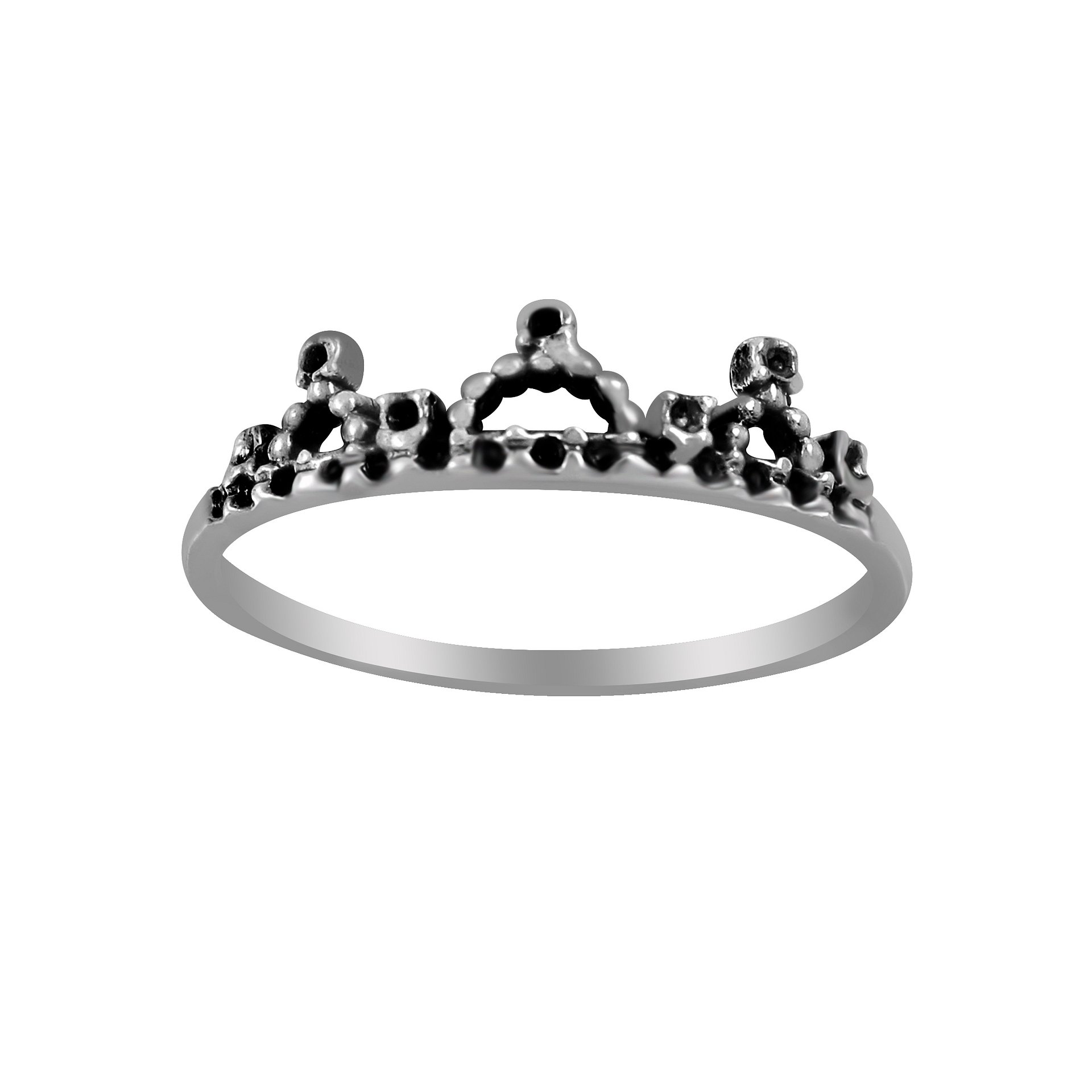 925 Silver Jewelry | Silver Crown Ring - 3728