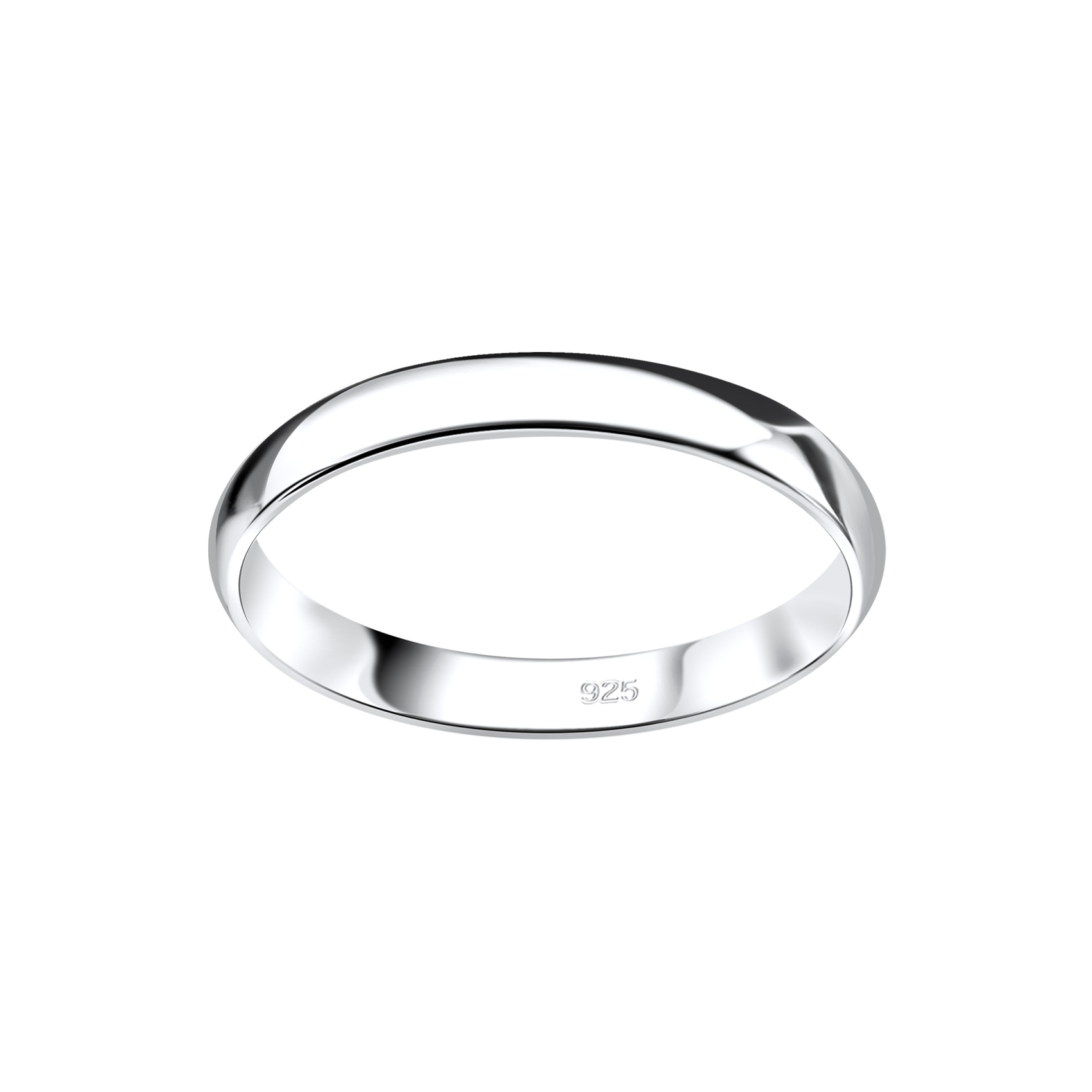 925 Silver Jewelry | 2mm Silver Band Ring - 6339