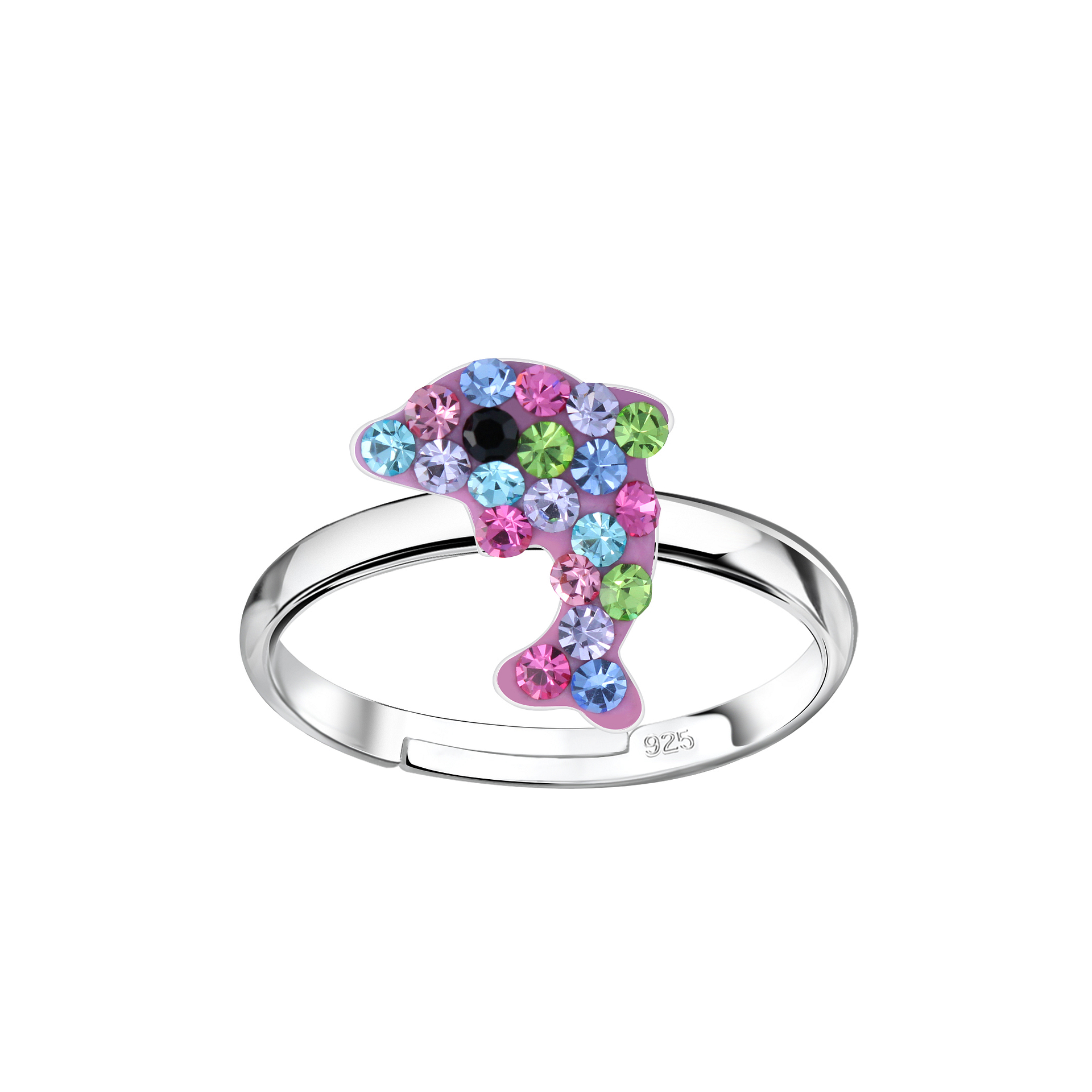 925 Silver Jewelry | Silver Dolphin Adjustable Ring - 8369