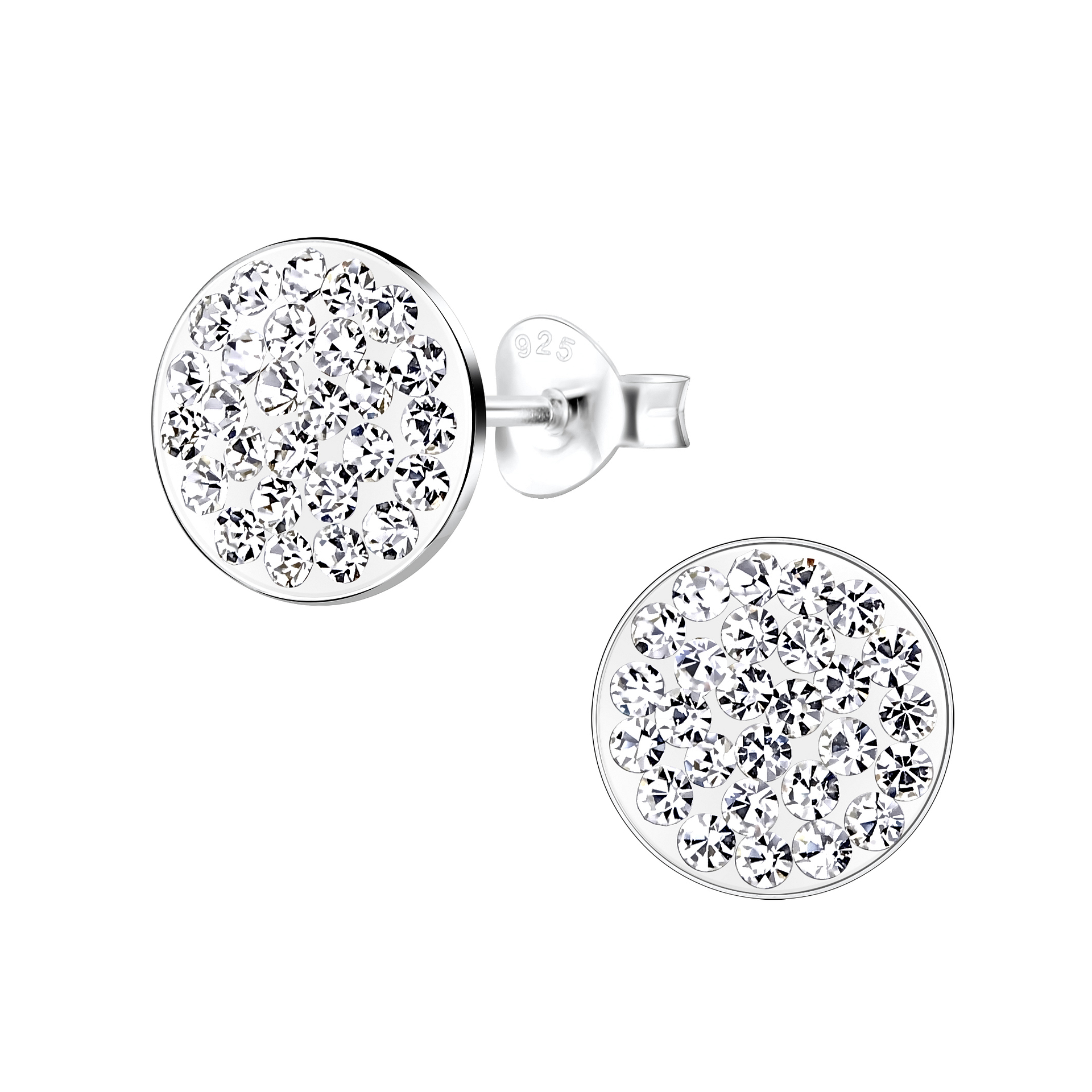 925 Silver Jewelry | Silver Round Stud Earrings - 8902