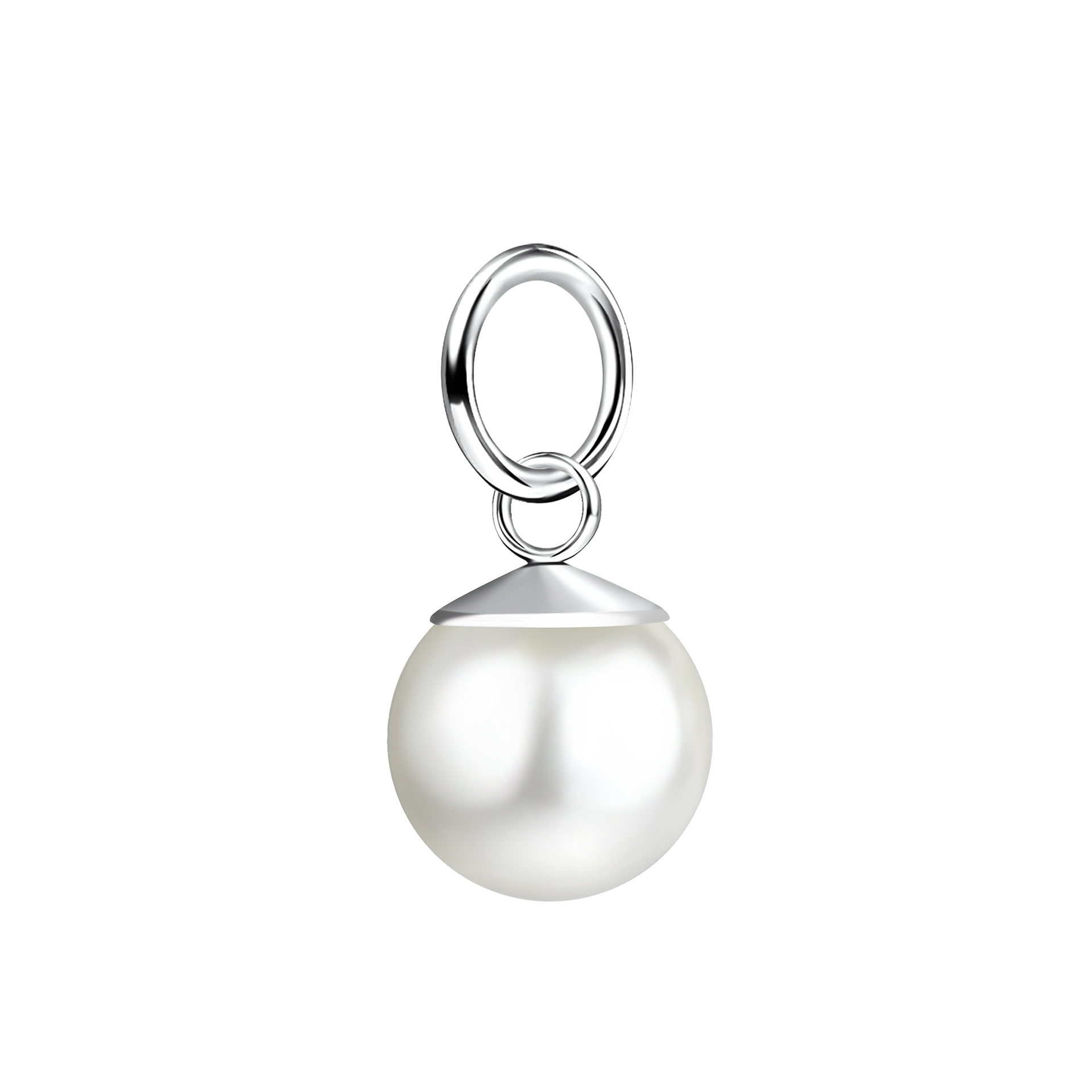 925 Silver Jewelry | 8mm Pearl Silver Pendant - 10653