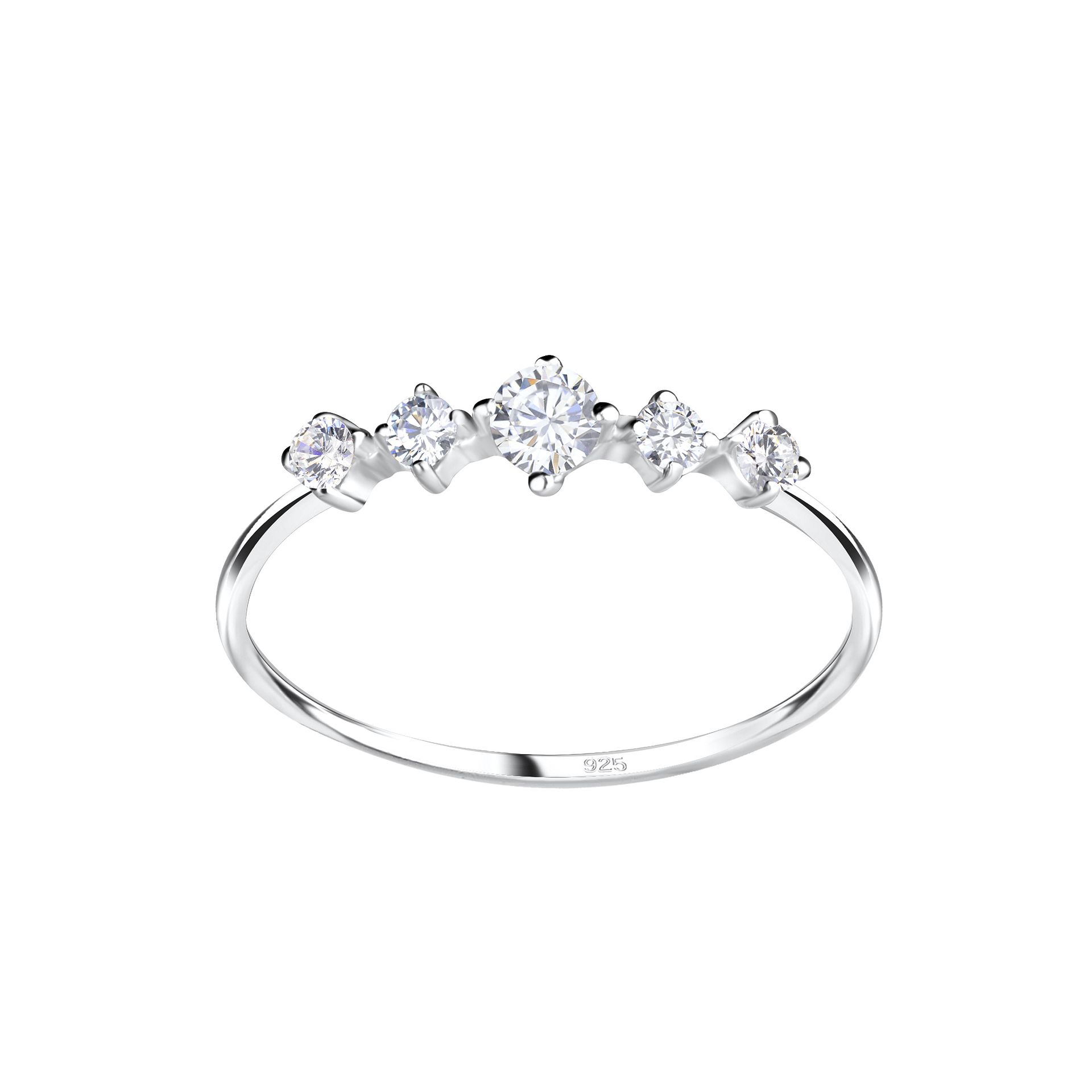 925 Silver Jewelry | Silver Sparkling Ring - 11381