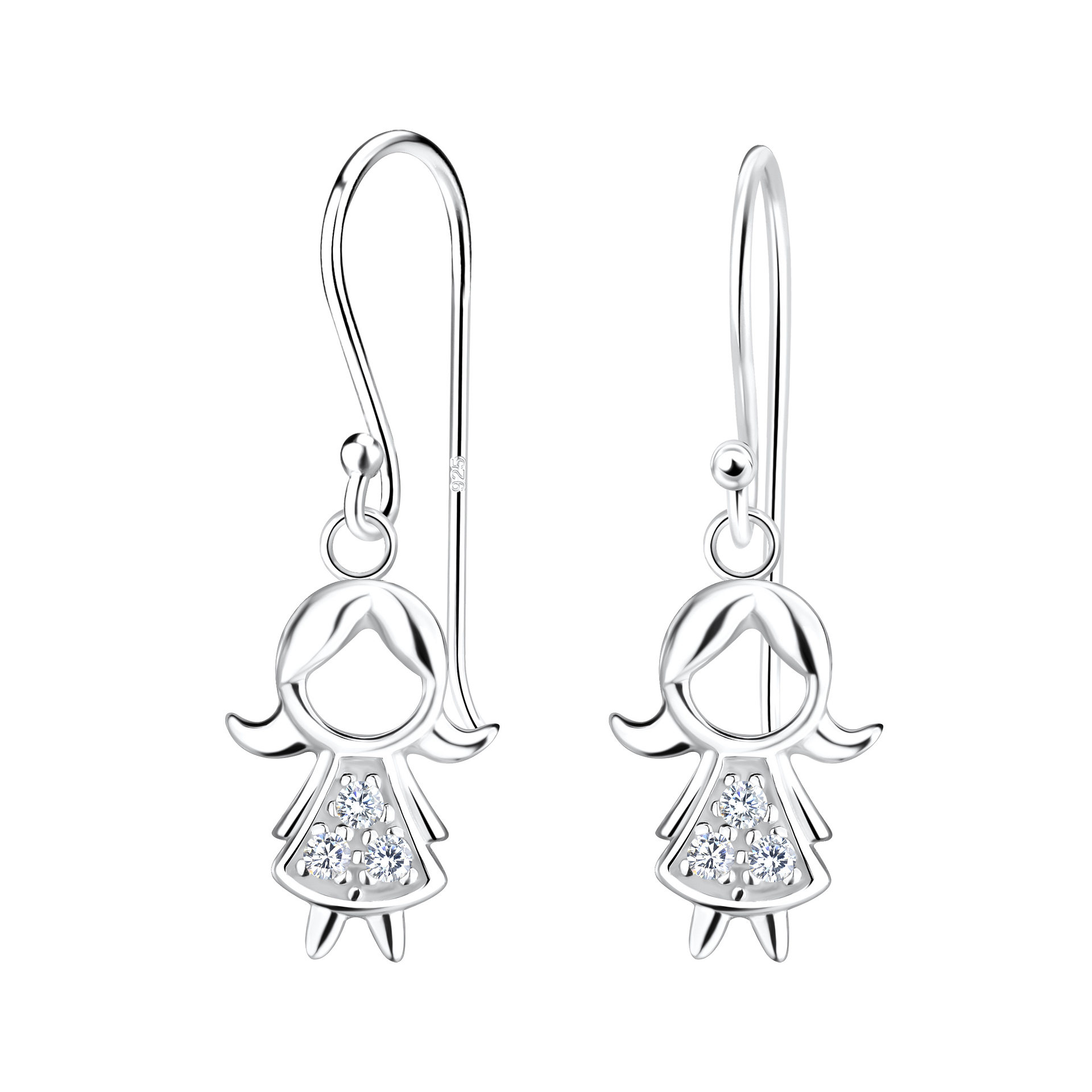 925 Silver Jewelry | Silver Girl Earrings - 17348