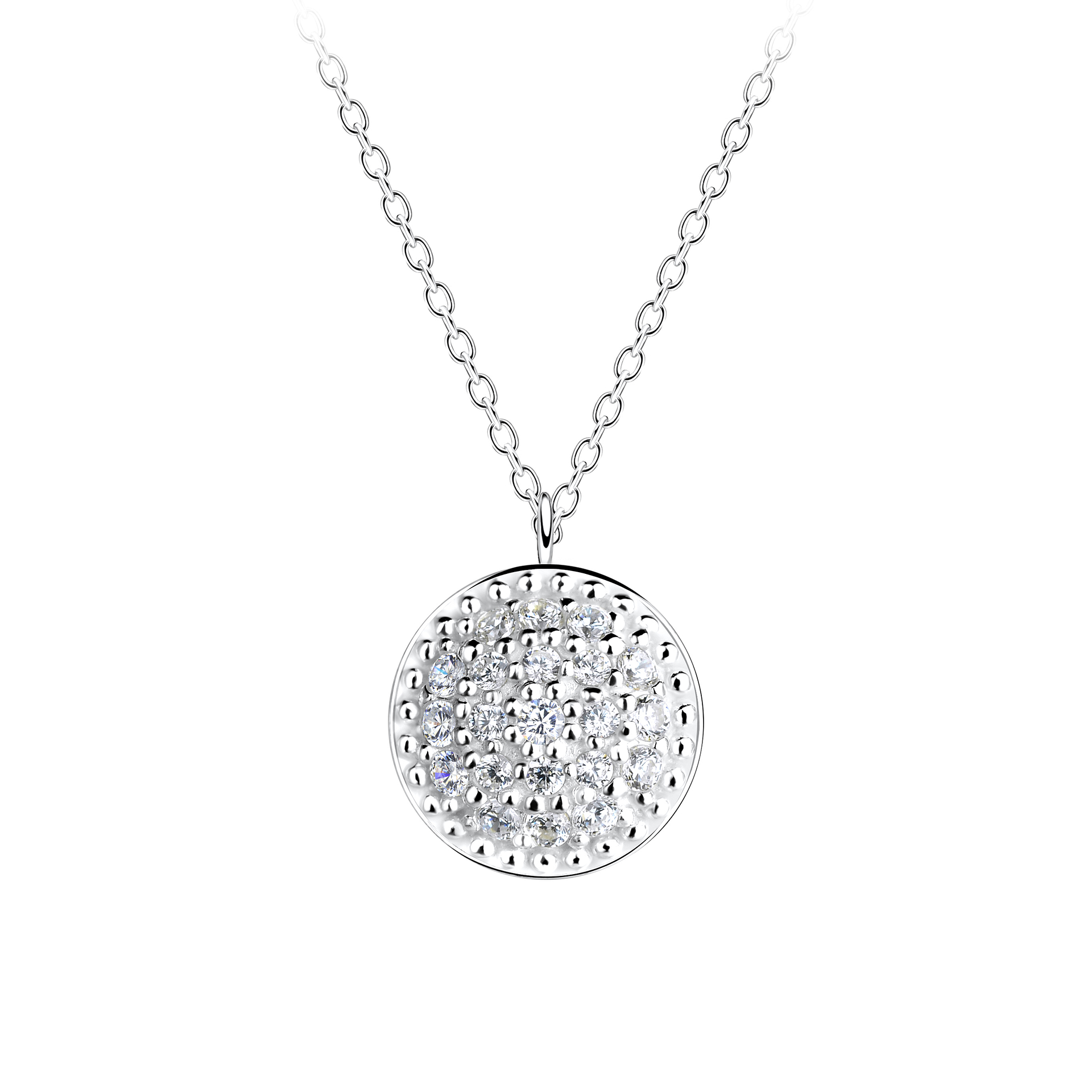 925 Silver Jewelry | Silver Round Necklace - 16983