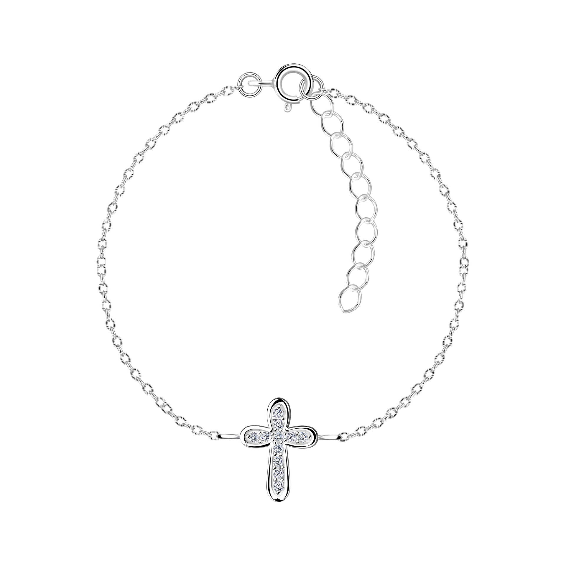 925 Silver Jewelry | Silver Cross Bracelet - 17122