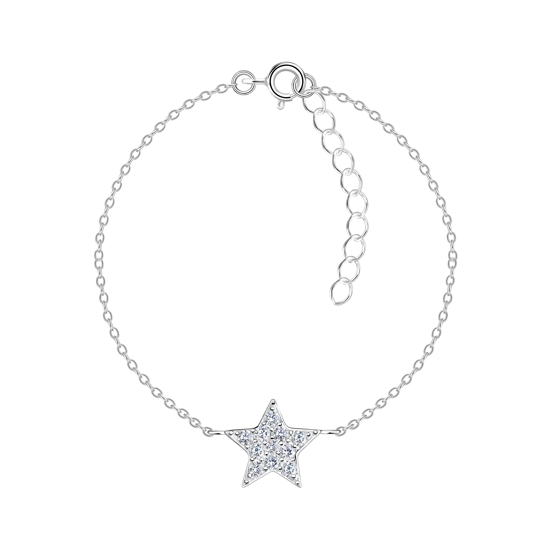 925 Silver Jewelry | Silver Star Bracelet - 17328