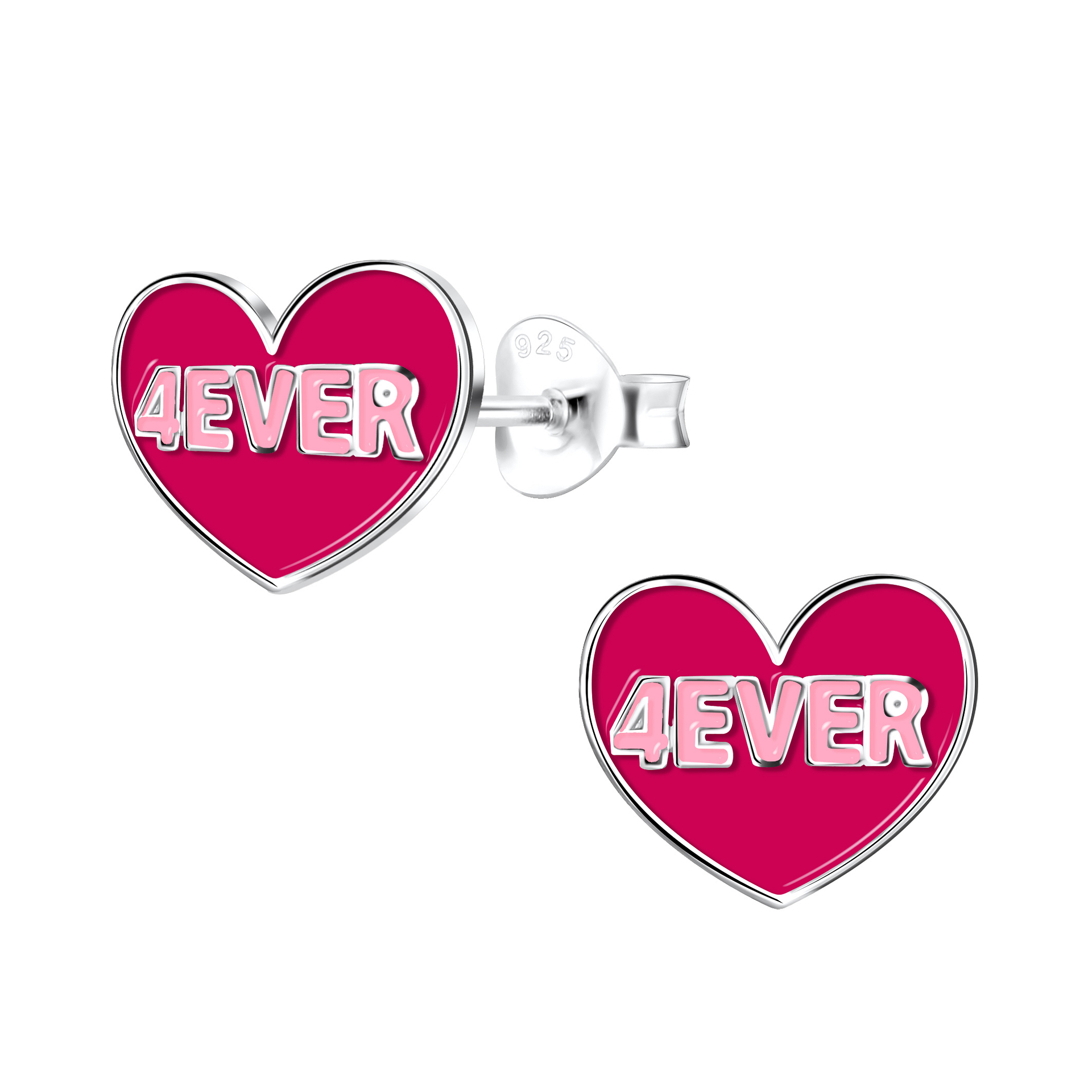 925 Silver Jewelry | Silver 4Ever Heart Stud Earrings - 17495