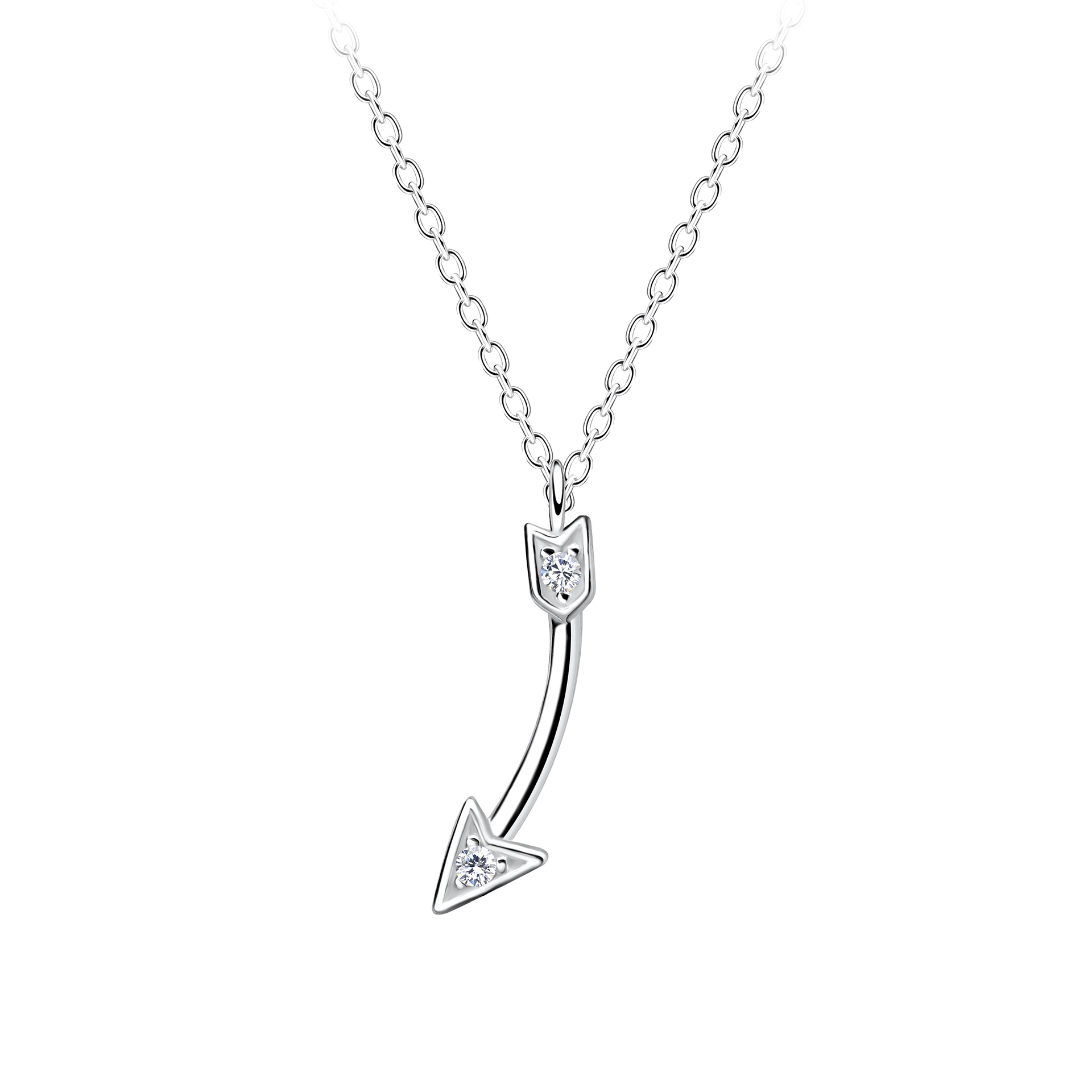 925 Silver Jewelry | Silver Arrow Necklace - 17392