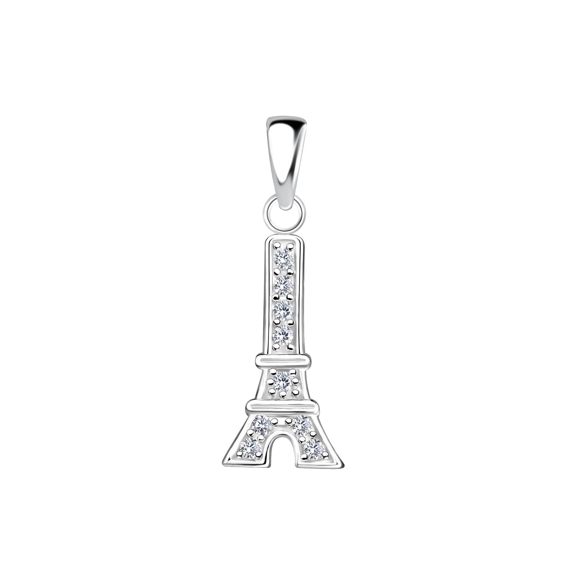 925 Silver Jewelry | Silver Eiffel Tower Pendant - 17445