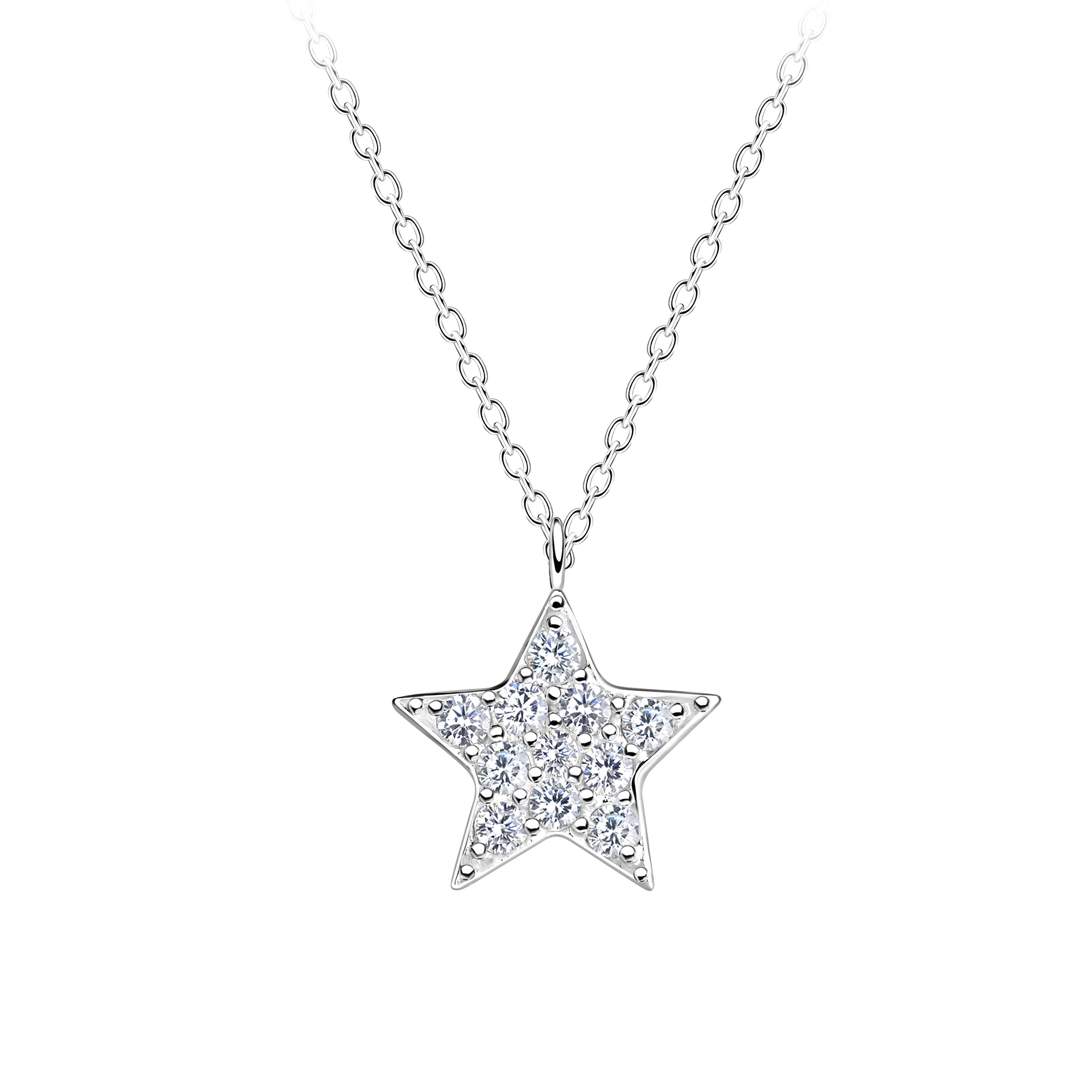925 Silver Jewelry Silver Star Necklace 17412