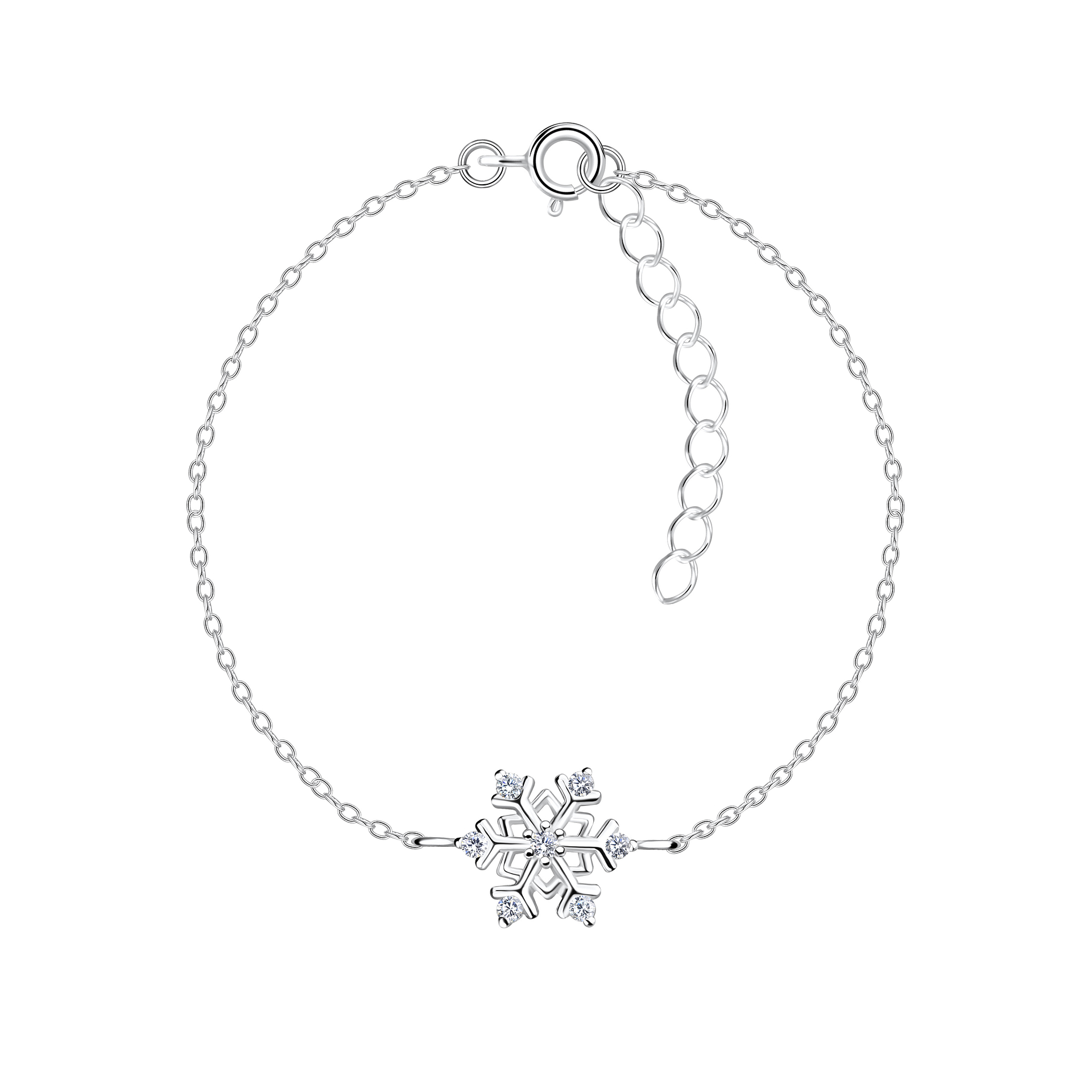 925 Silver Jewelry | Silver Snowflake Bracelet - 17356