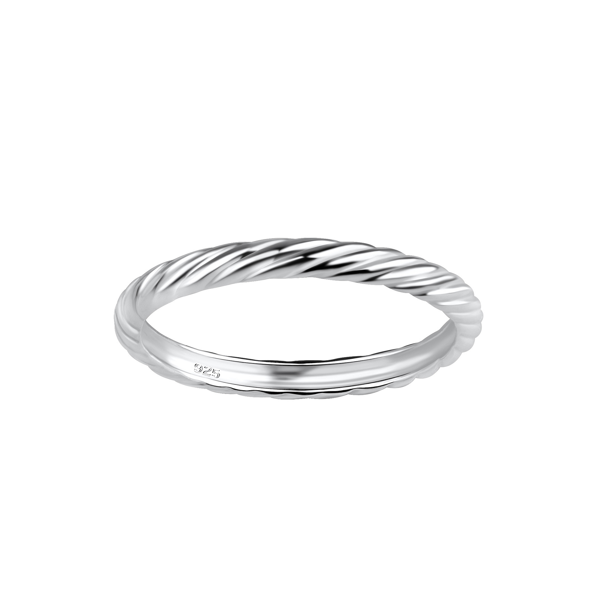 925 Silver Jewelry | Silver Twisted Ring - 18004