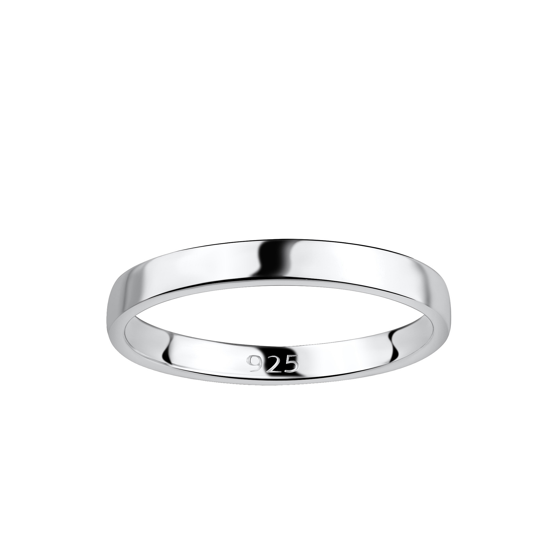 925 Silver Jewelry | 2.5mm Silver Band Ring - 18046