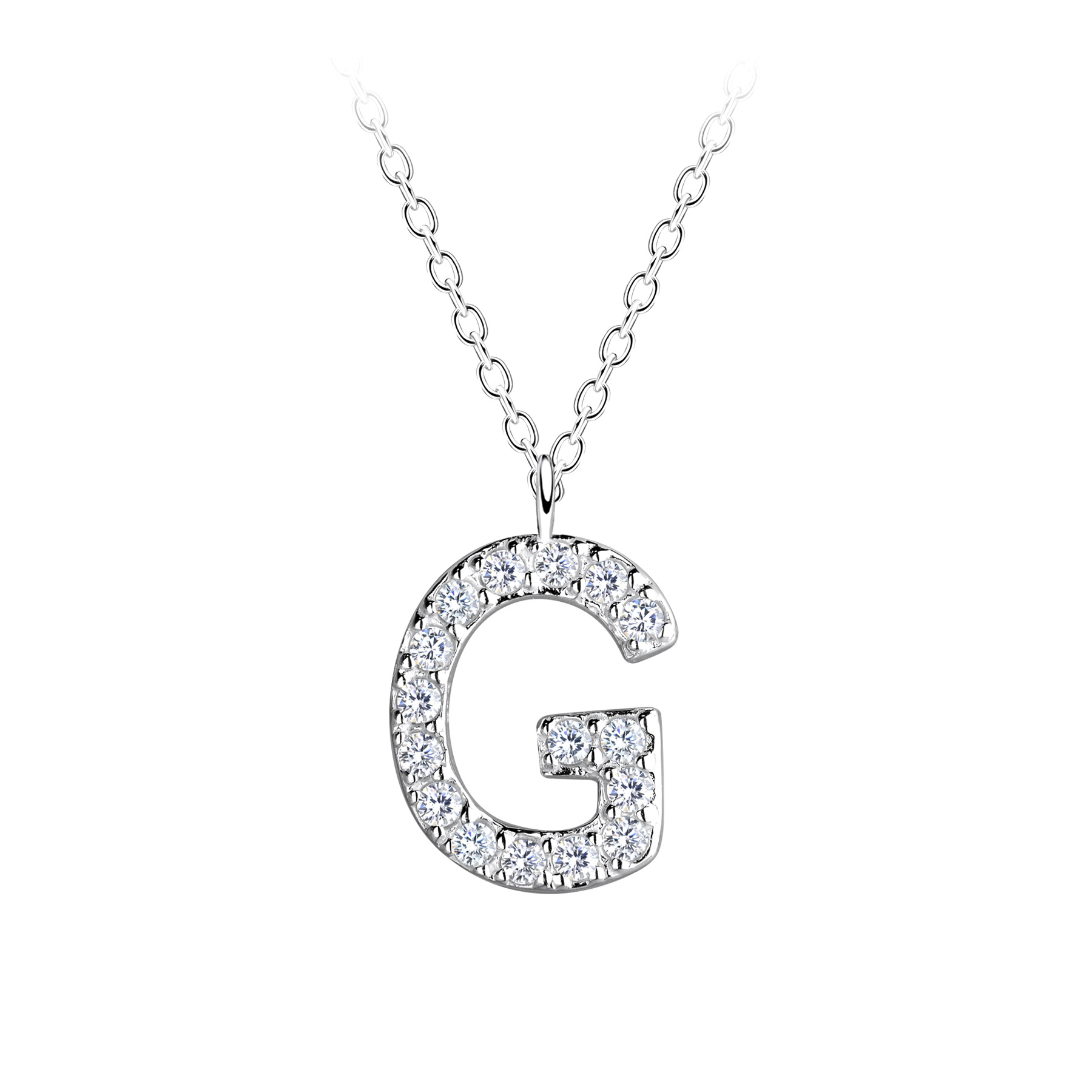 925 Silver Jewelry | Silver Letter G Necklace - 18896