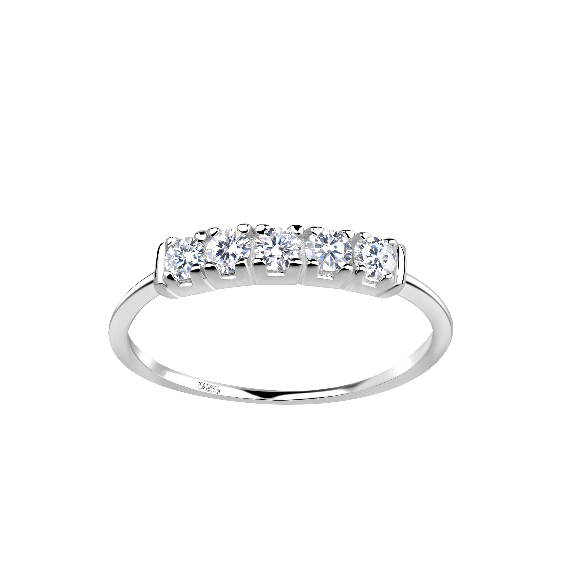 925 Silver Jewelry | Silver Half Eternity Ring - 19207