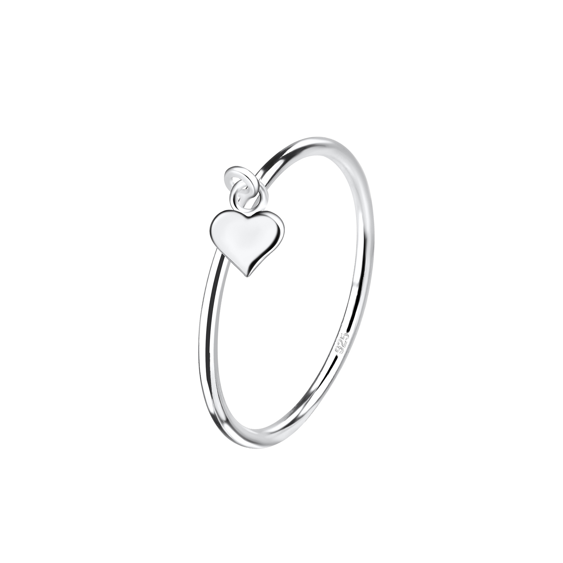 925 Silver Jewelry | Silver Heart Charm Ring - 19228
