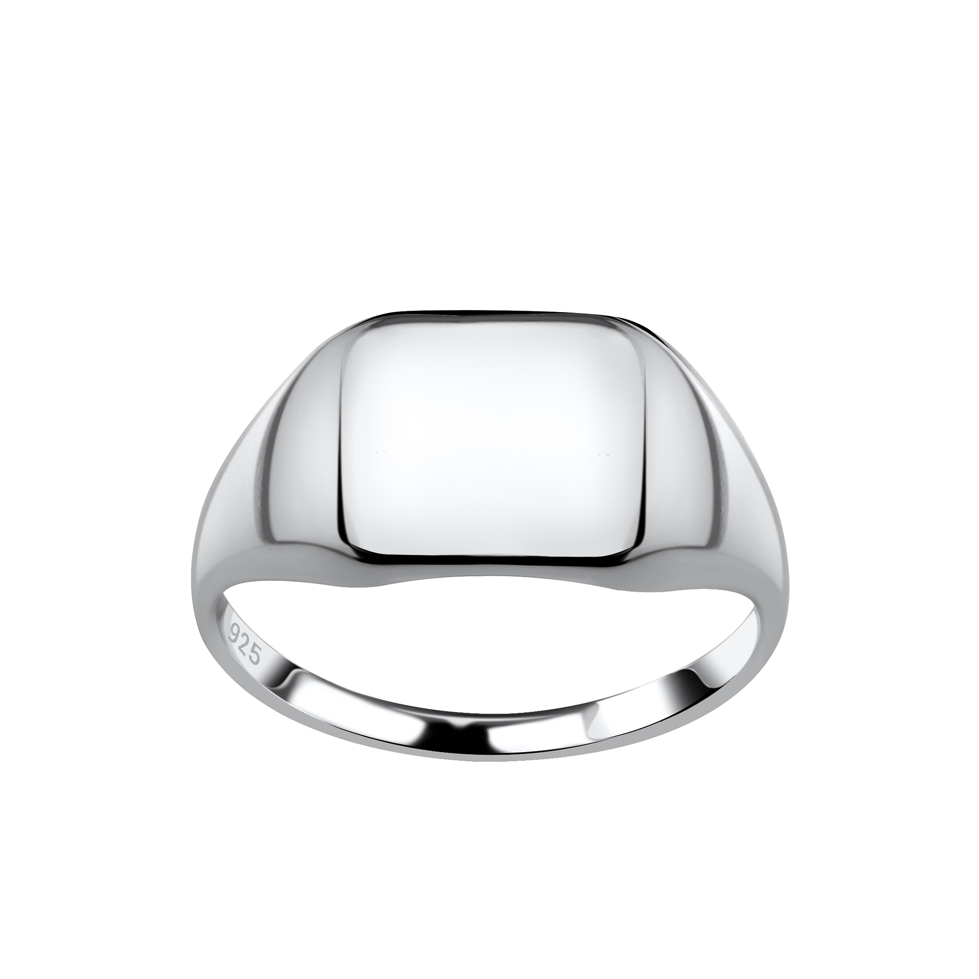 925 Silver Jewelry | Silver Rectangle Signet Ring - 19389
