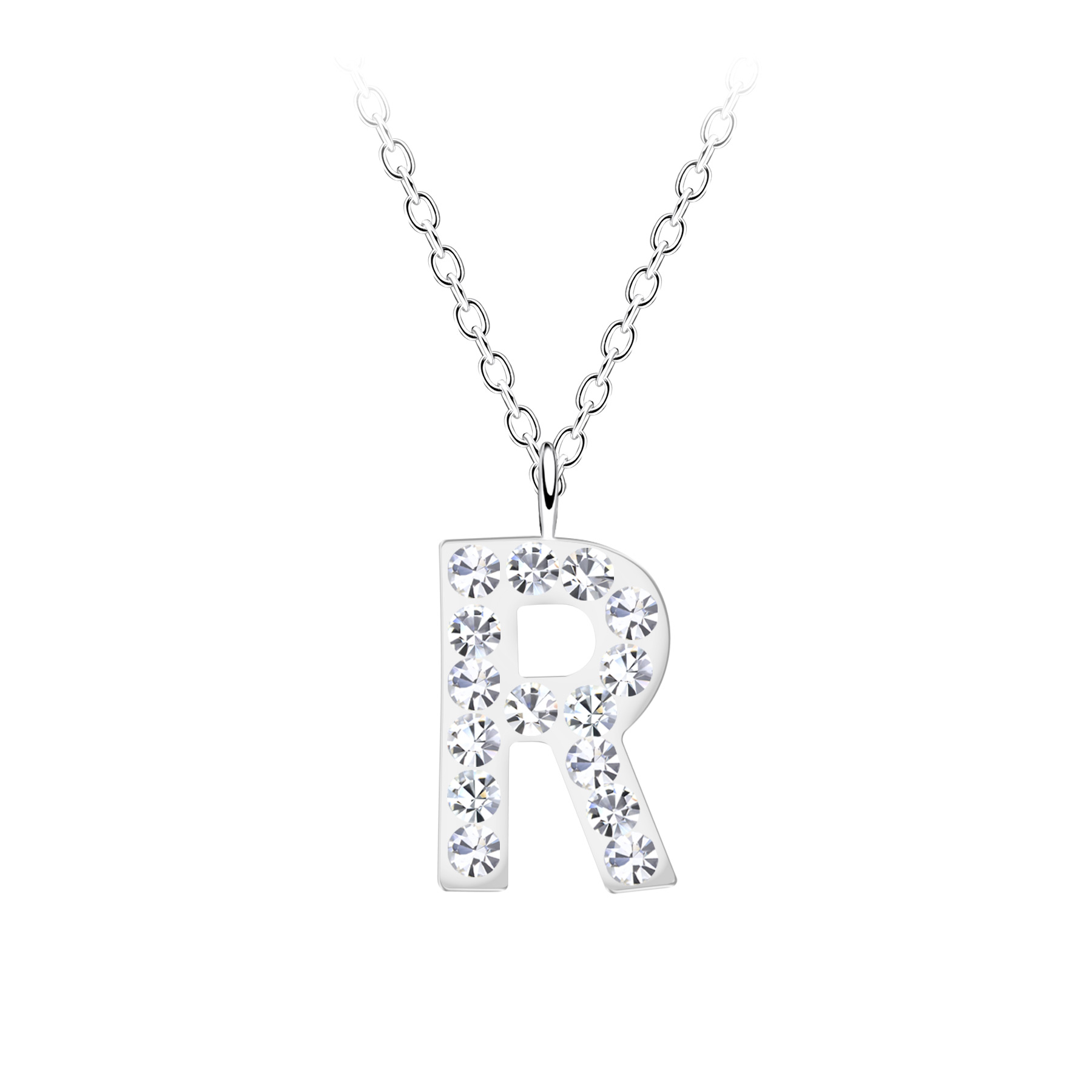 925 Silver Jewelry | Silver Letter R Necklace - 19559